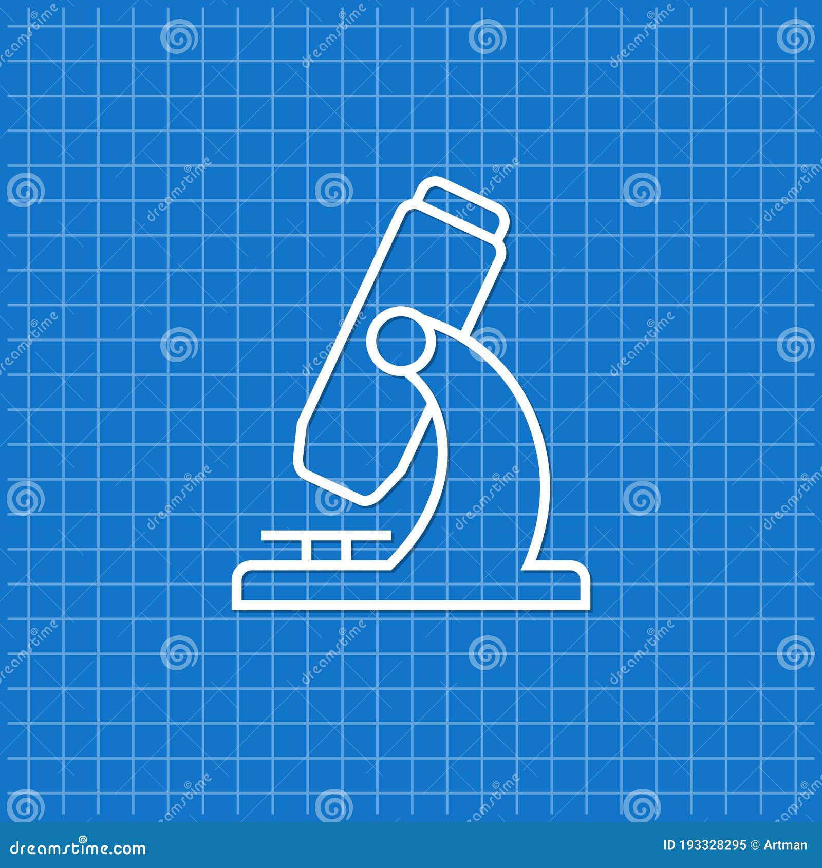 Blue Banner with Microscope Icon Stock Vector - Illustration of shape ...