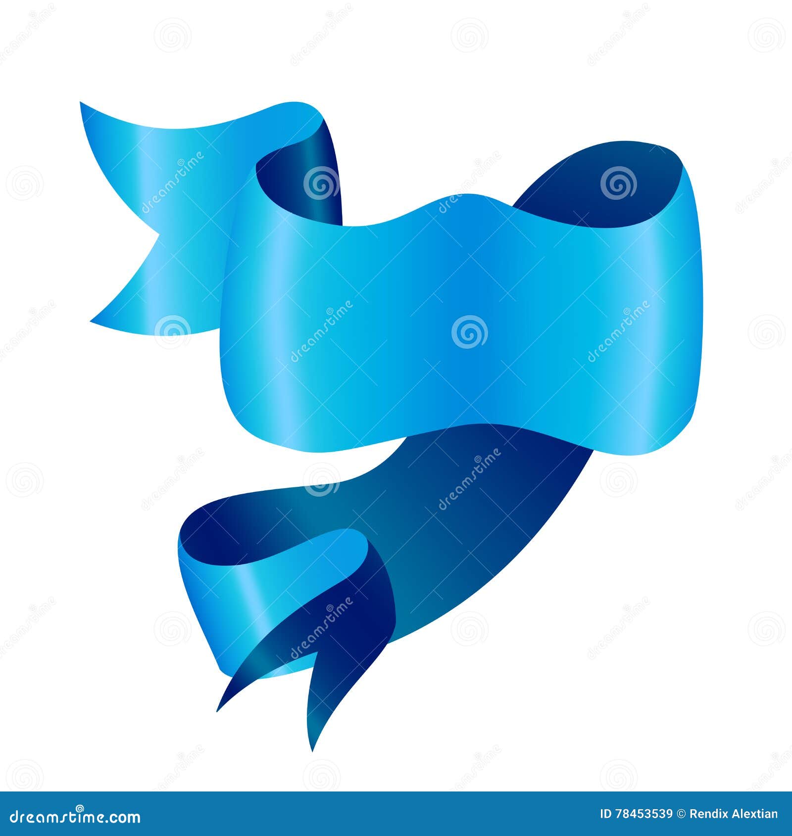 Blue banner ribbon stock vector. Illustration of fineline - 78453539