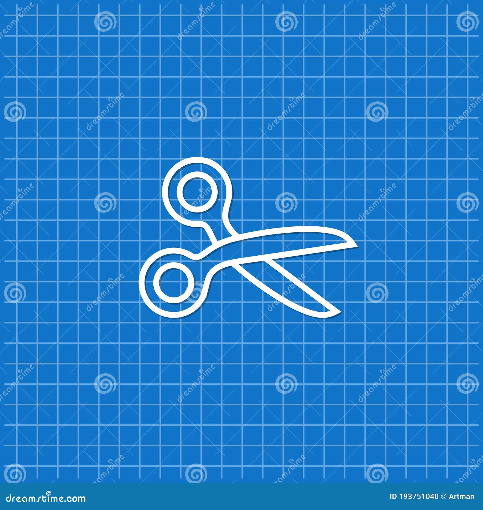 Blue Banner with Scissors Icon Stock Vector - Illustration of template ...