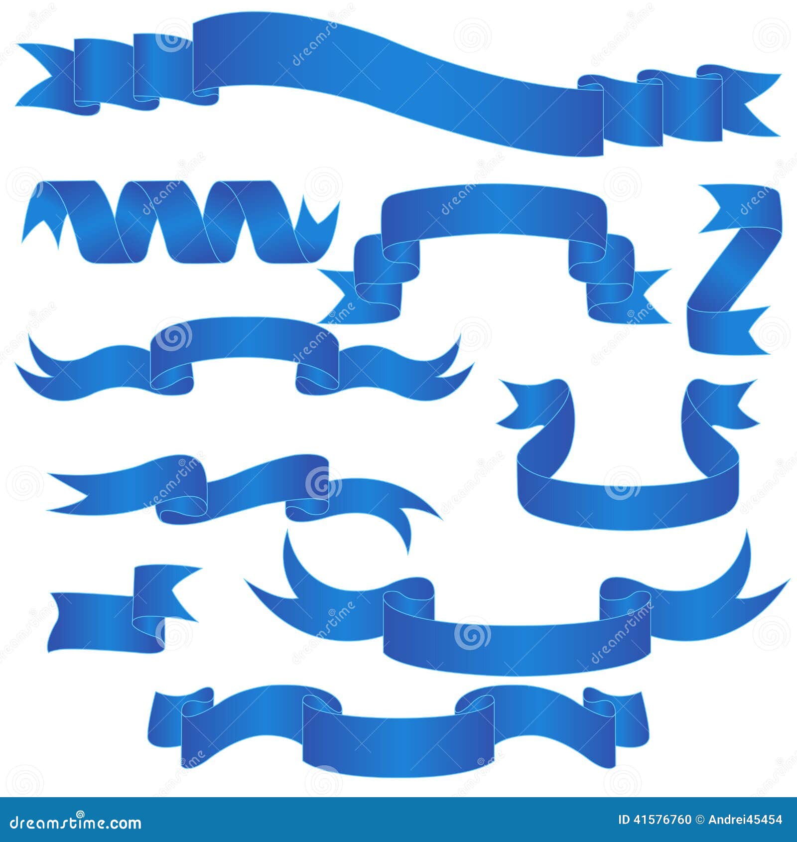 Blue Banner Set Isolated on White Vector Stock Vector - Illustration of ...