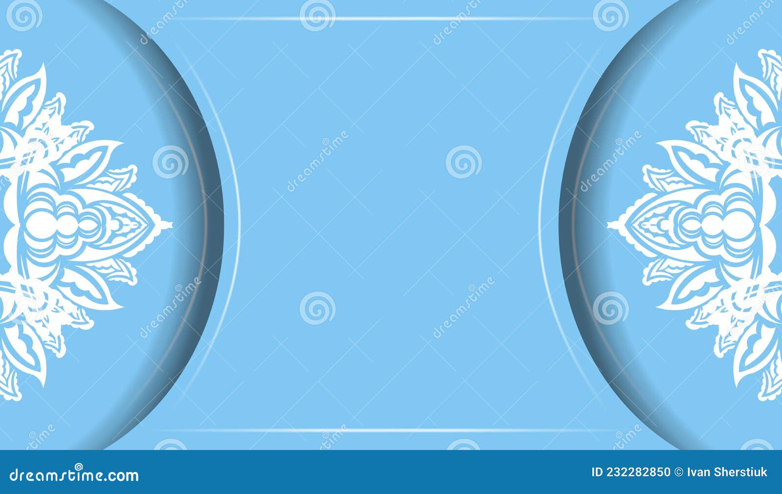 Blue Banner Template with Luxurious White Pattern and Space for Your ...