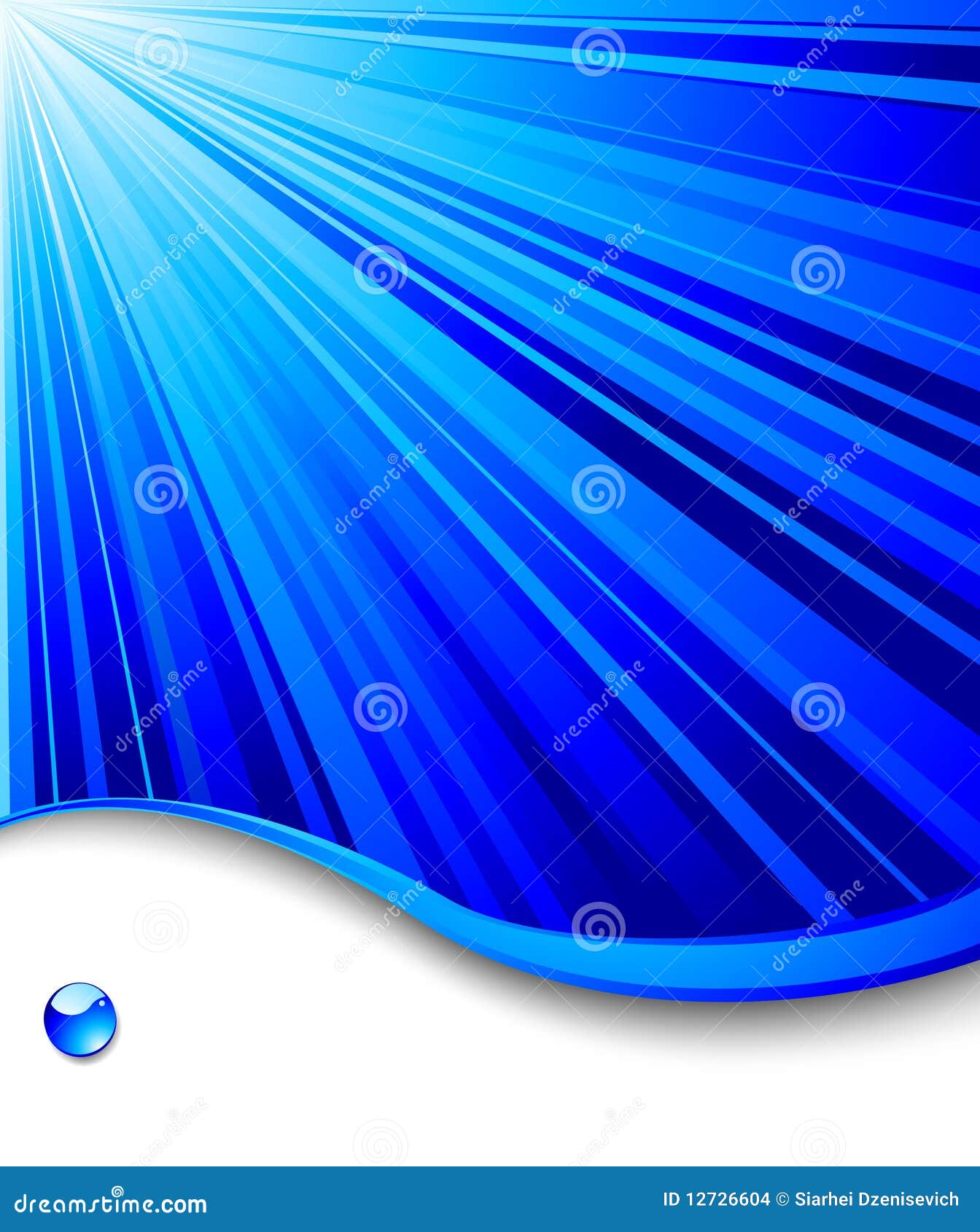 Blue Banner Template - Ray Background Stock Vector - Illustration of ...