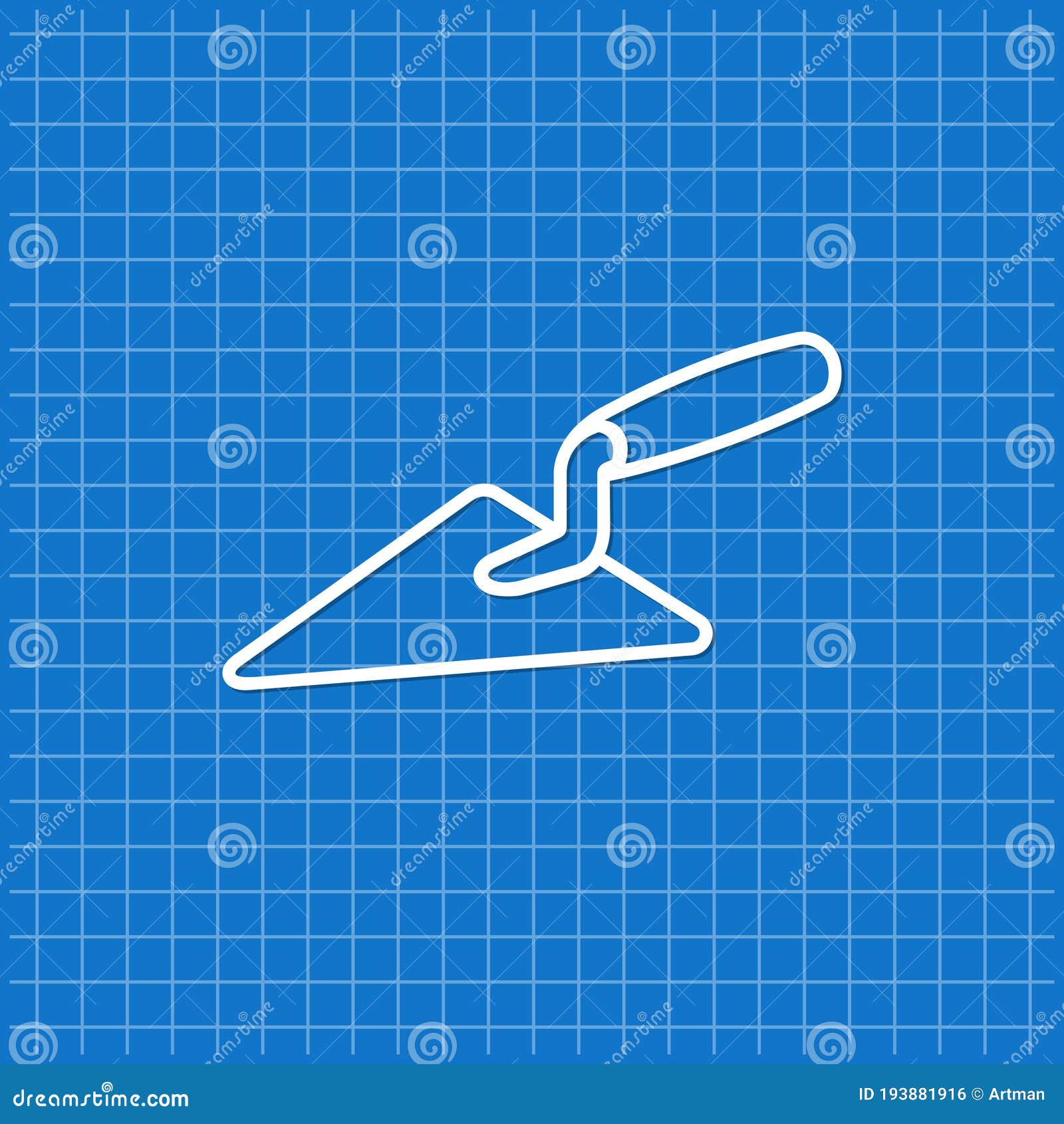 Trowel Icon In Outline Style Isolated On White Background. Build And ...