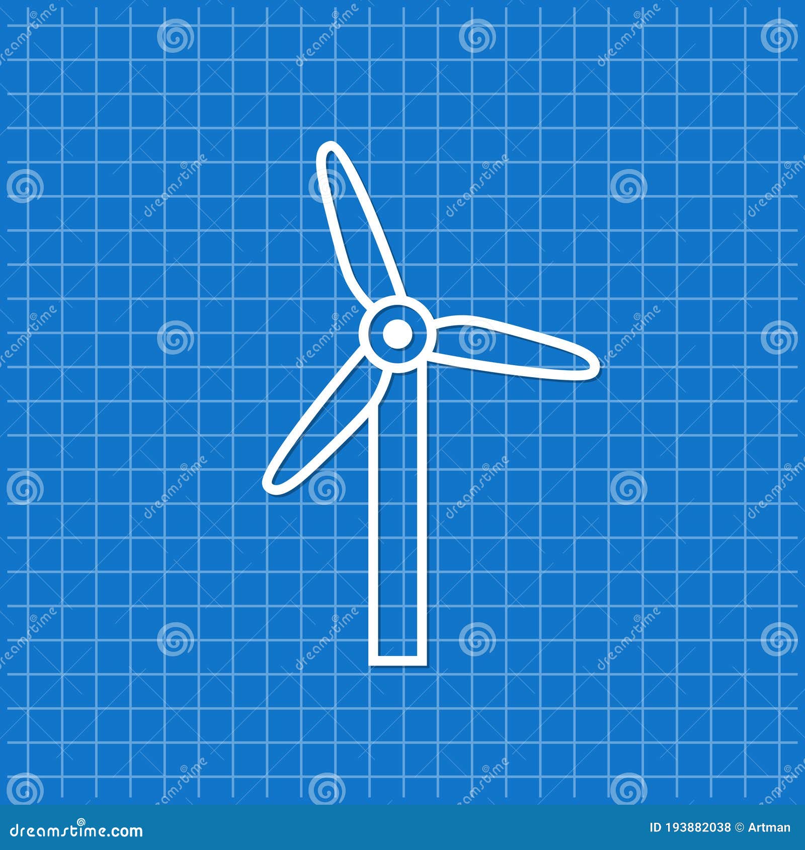 Blue Banner with Windmill Icon Stock Vector - Illustration of symbol ...