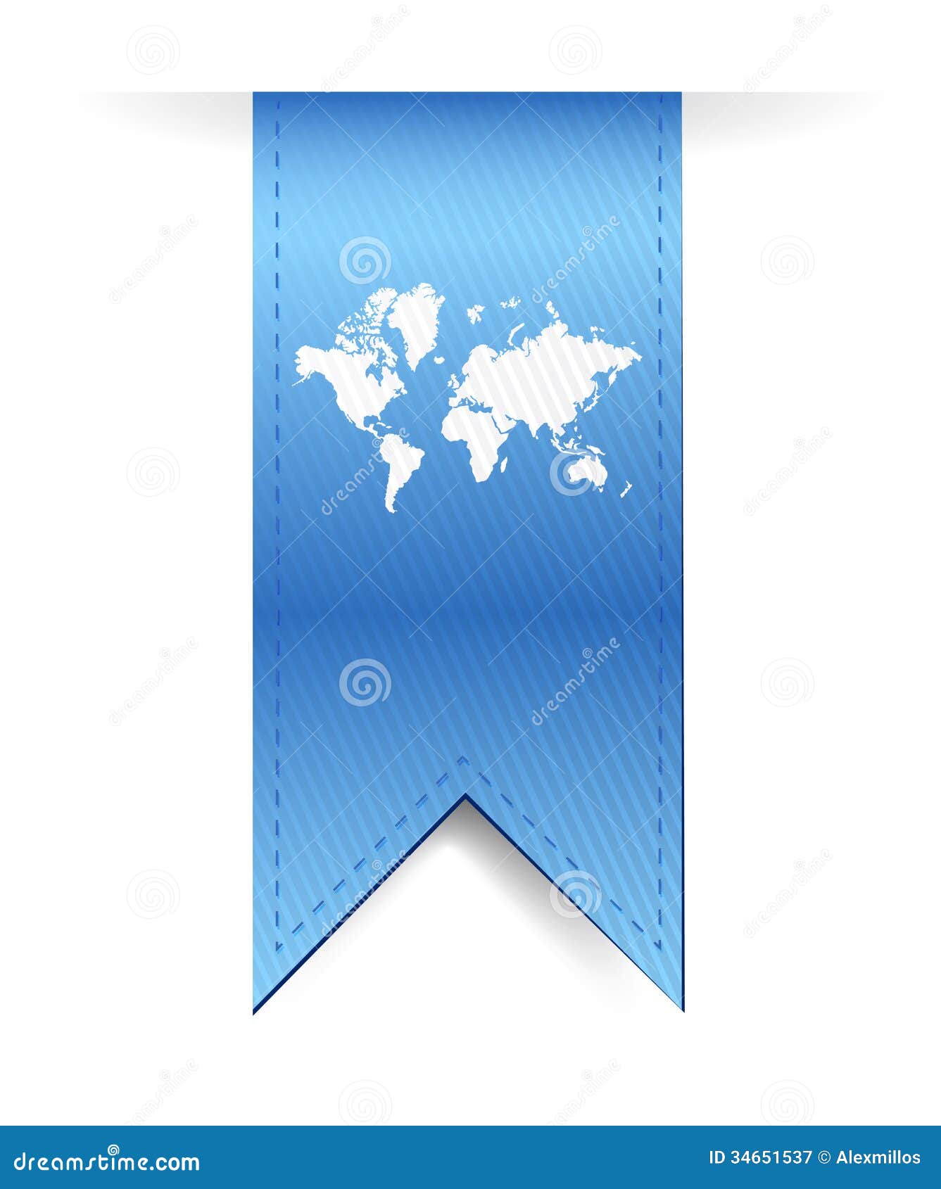 Blue Banner World Map Illustration Design Stock Illustration ...