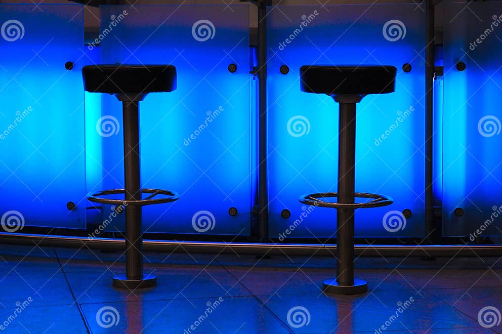 Blue bar stock image. Image of disco, blues, barstool, neon - 526479