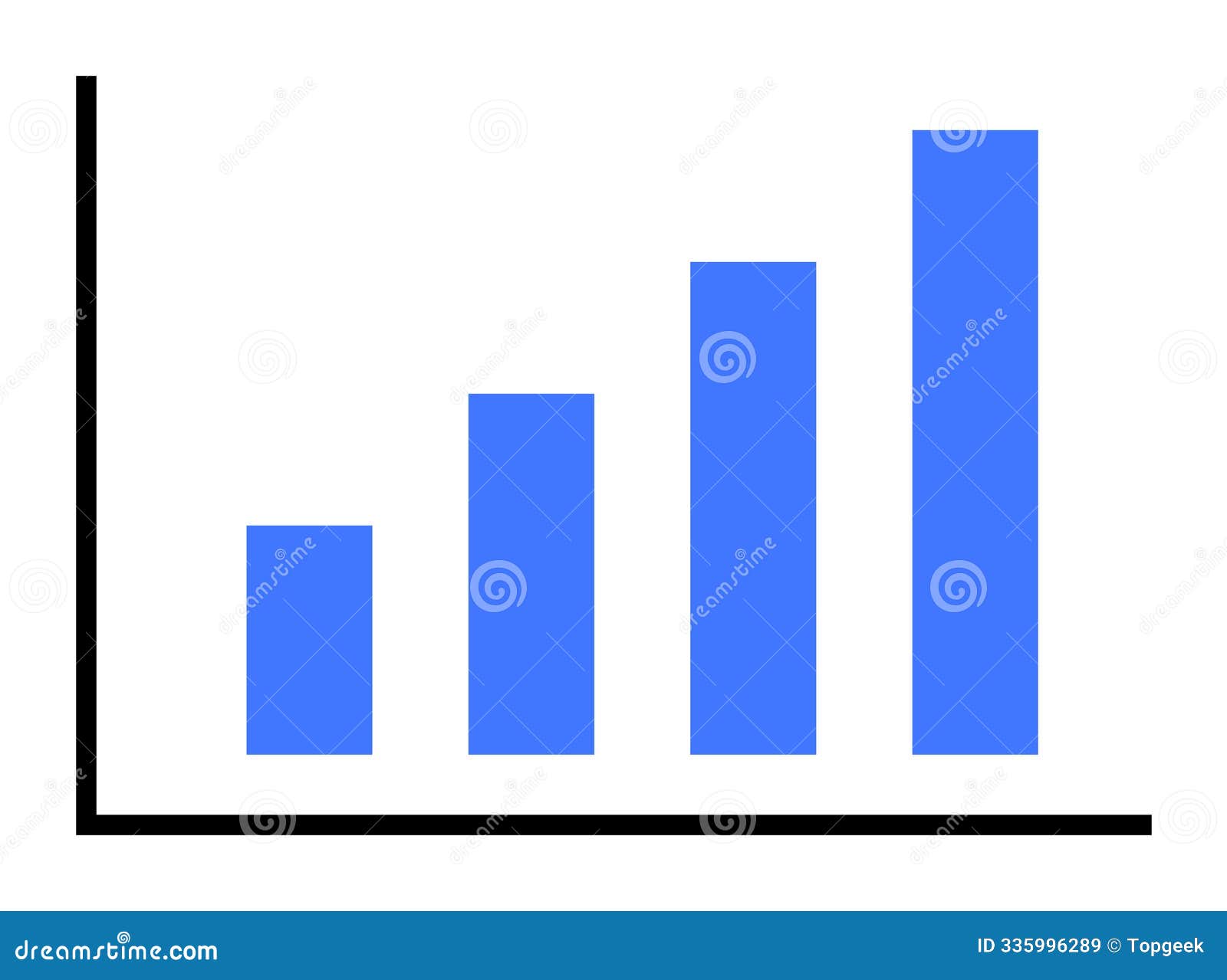 Blue Bar Chart Displaying Increasing Data on a Black Line Graph Stock ...