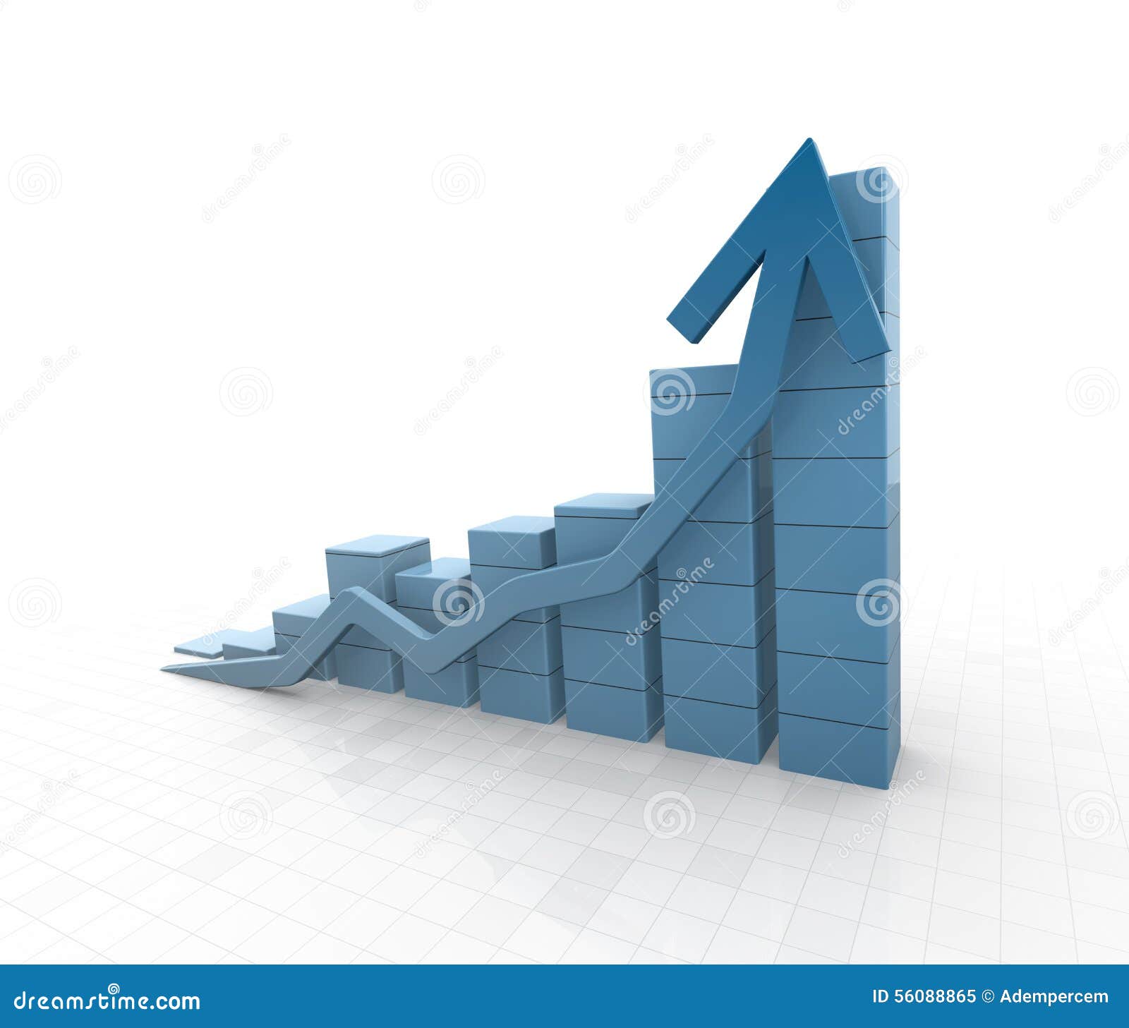 Blue bar chart stock illustration. Illustration of success - 56088865