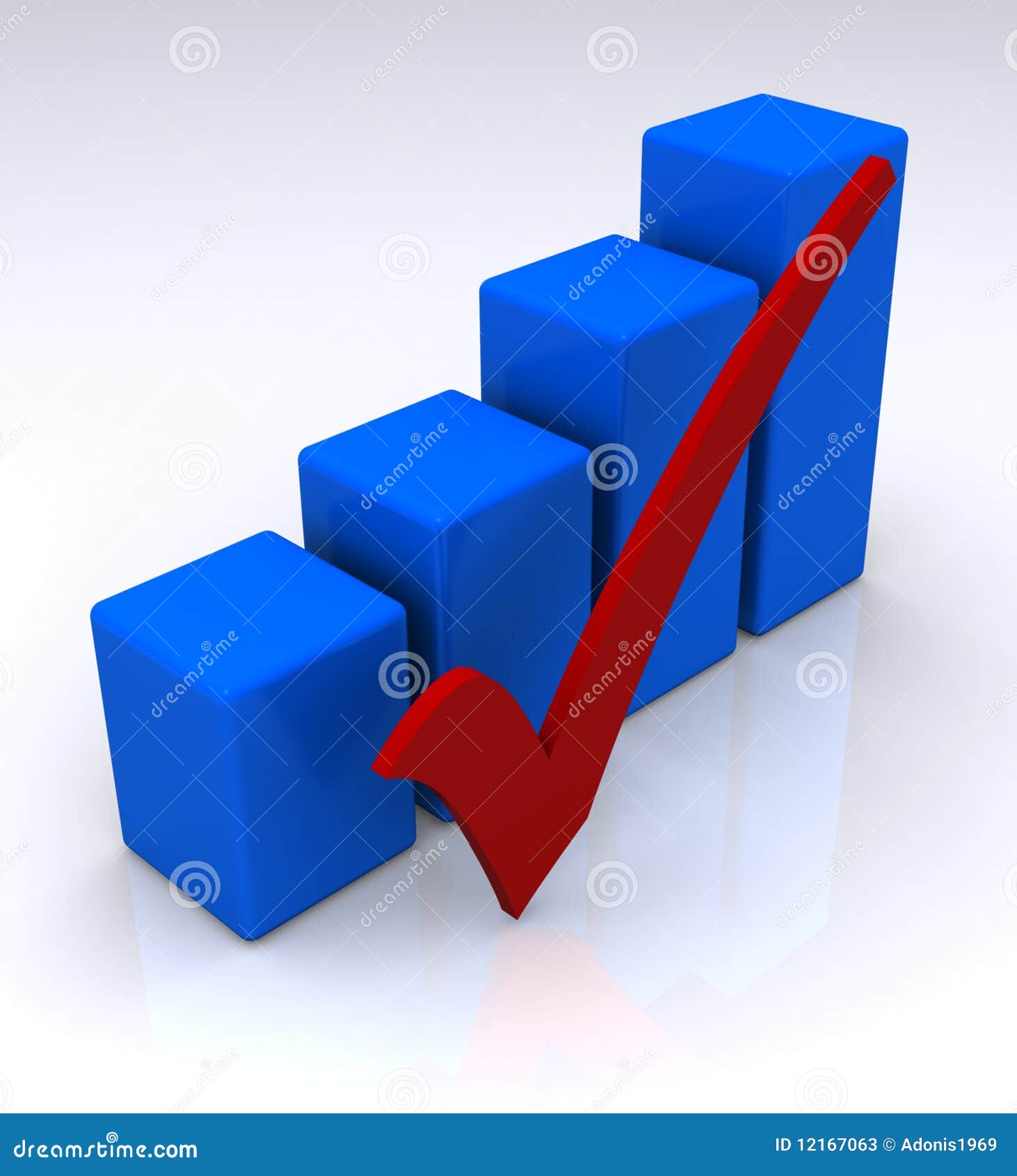 Blue Bar Graph And Check Mark Royalty-Free Stock Photography ...
