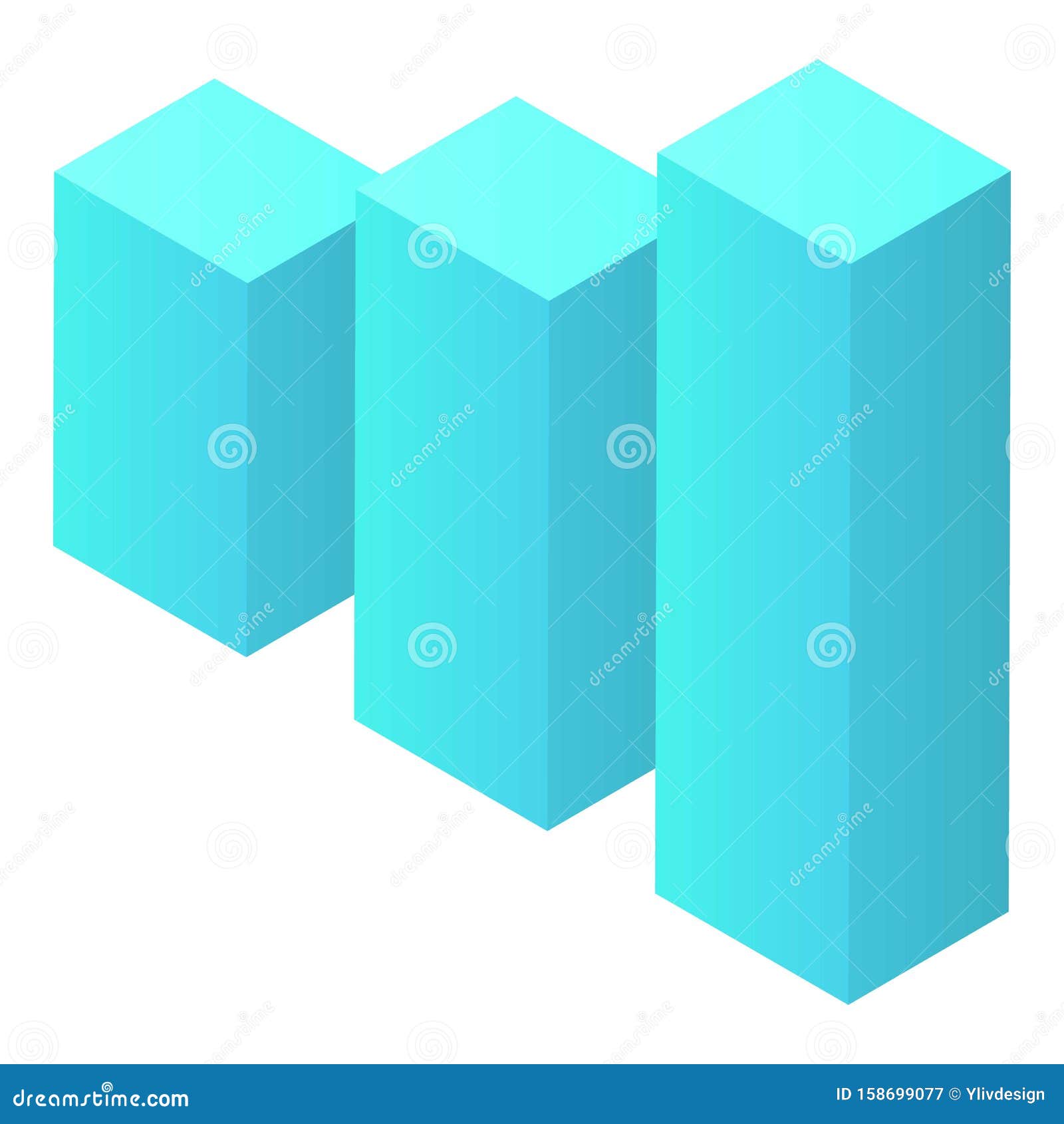 Blue Bar Graph Icon, Isometric Style Stock Vector - Illustration of ...