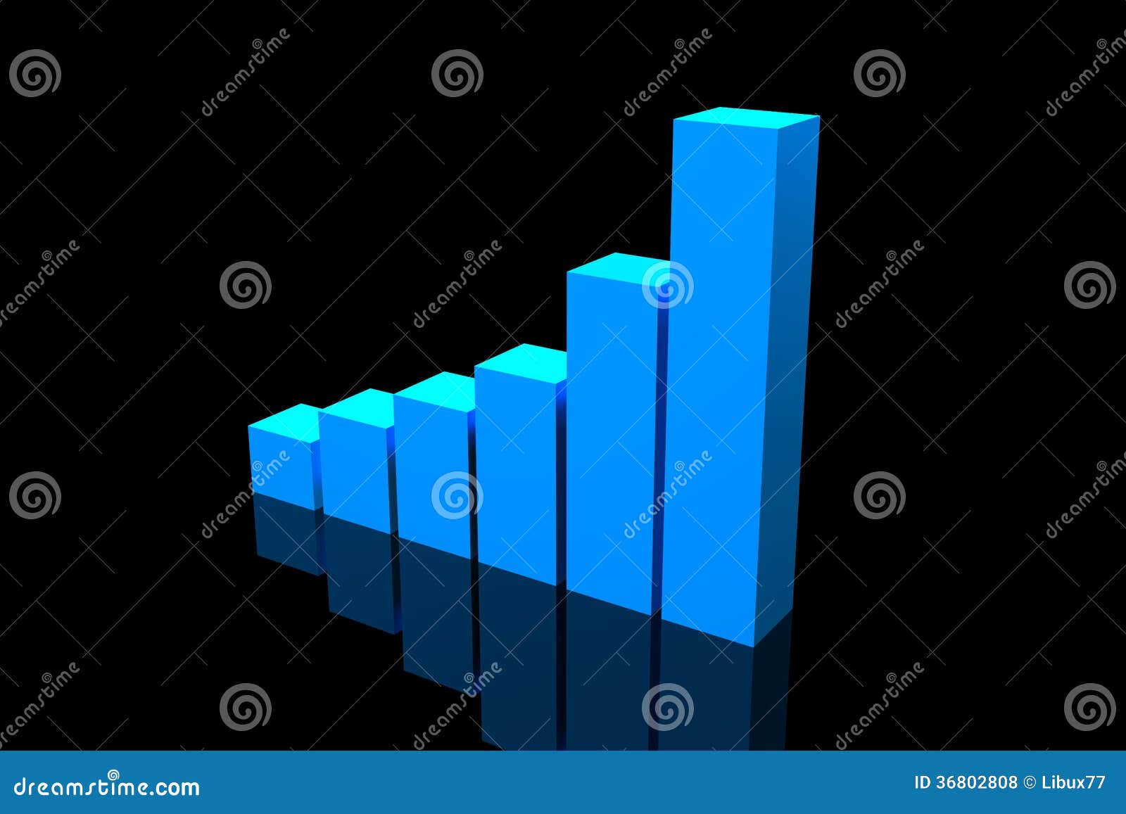 Blue Bar Growing Chart stock illustration. Illustration of positive ...