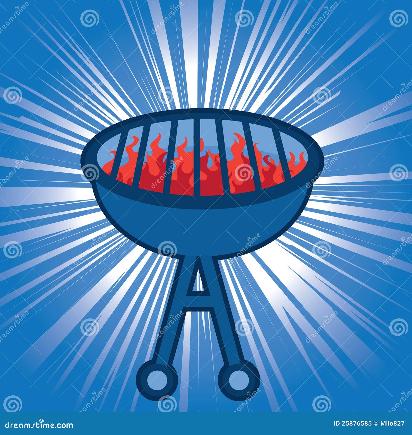 Blue Barbecue Grill stock vector. Illustration of open - 25876585