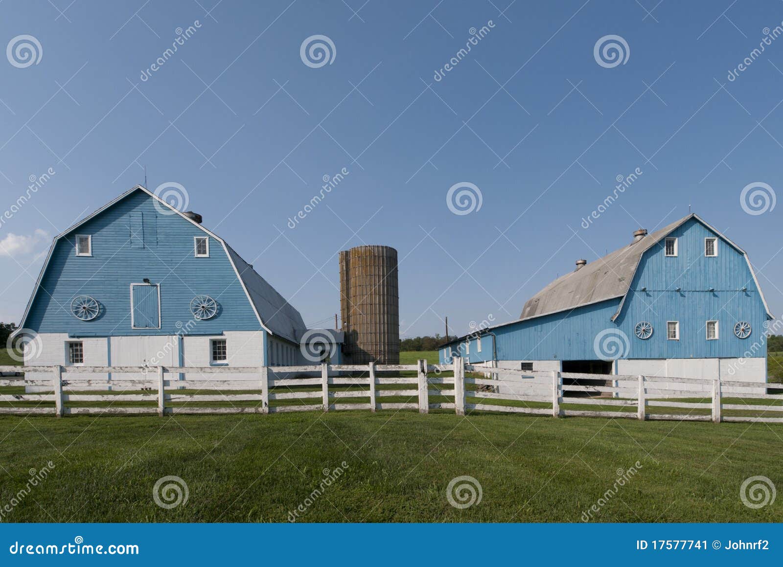Blue barns stock image. Image of meadow, blue, landscape - 17577741