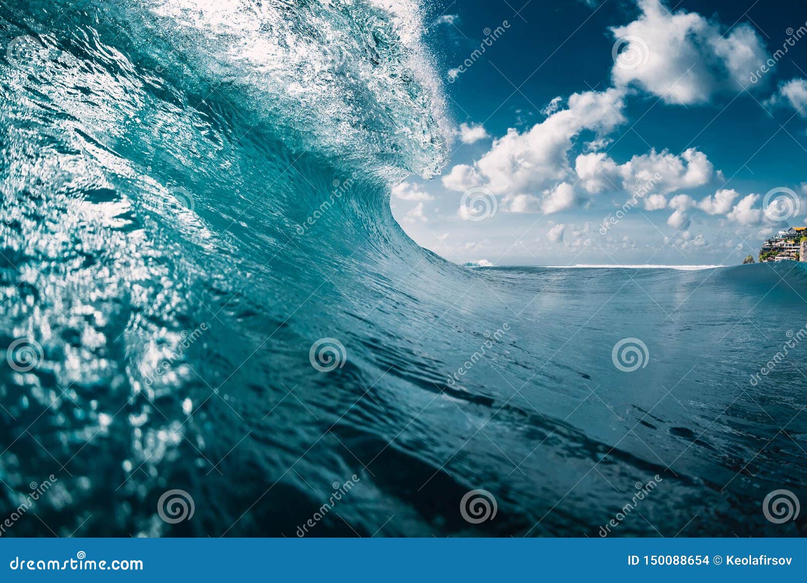 Perfect Wave in Ocean. Breaking Barrel Wave Stock Photo - Image of ...