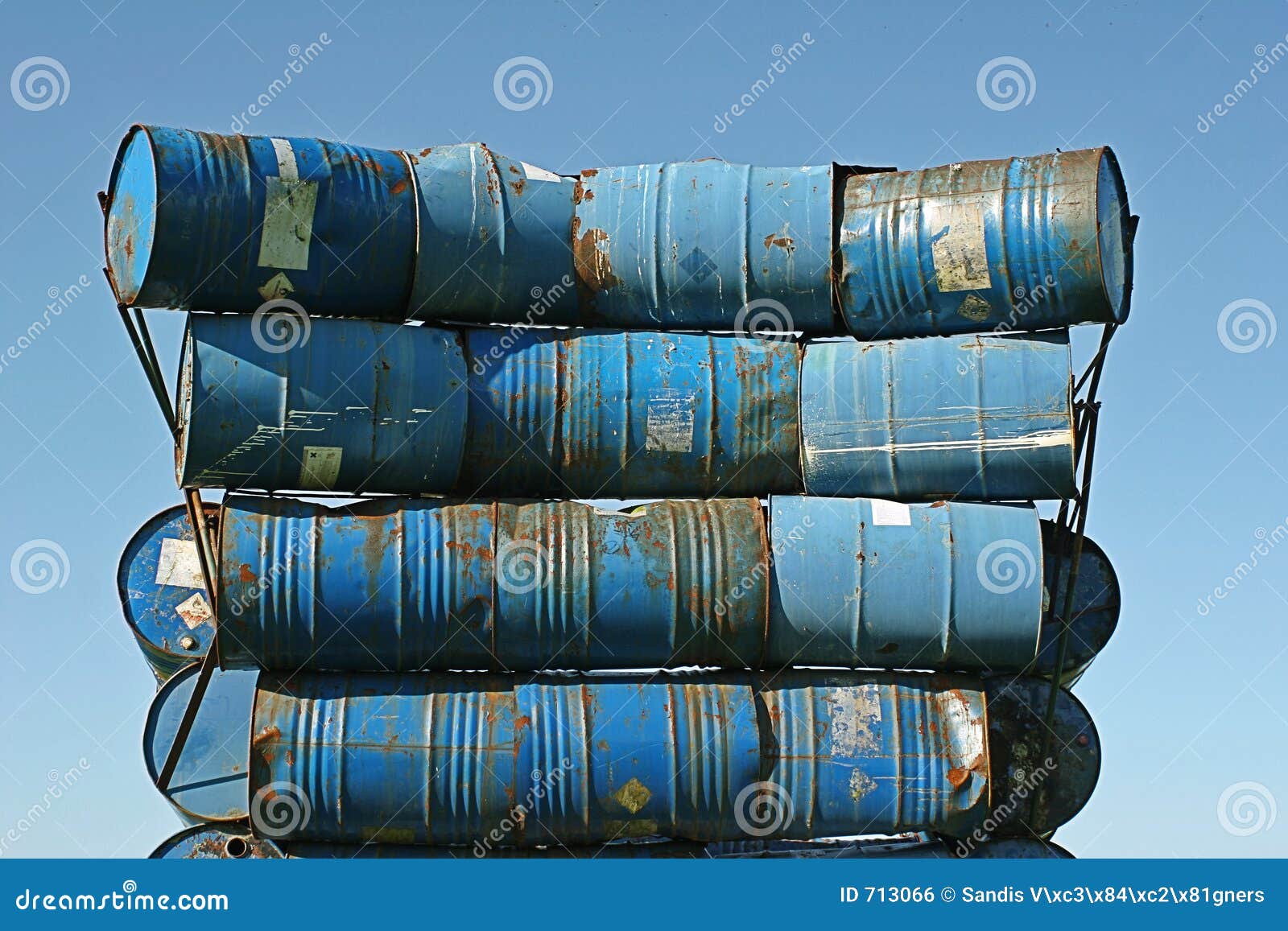 Blue barrels stock photo. Image of roll, rust, sunny, proficiency - 713066