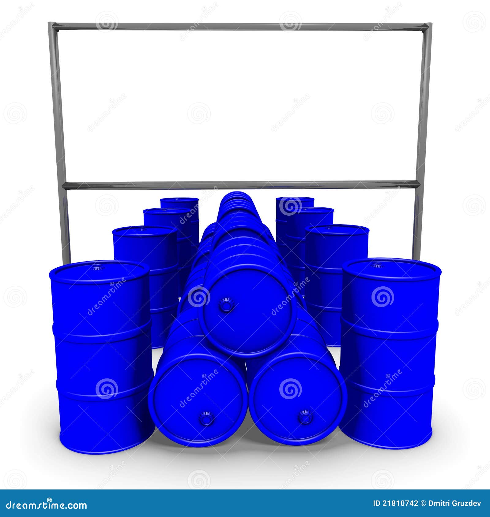 Blue barrels and billboard stock illustration. Illustration of boarding ...