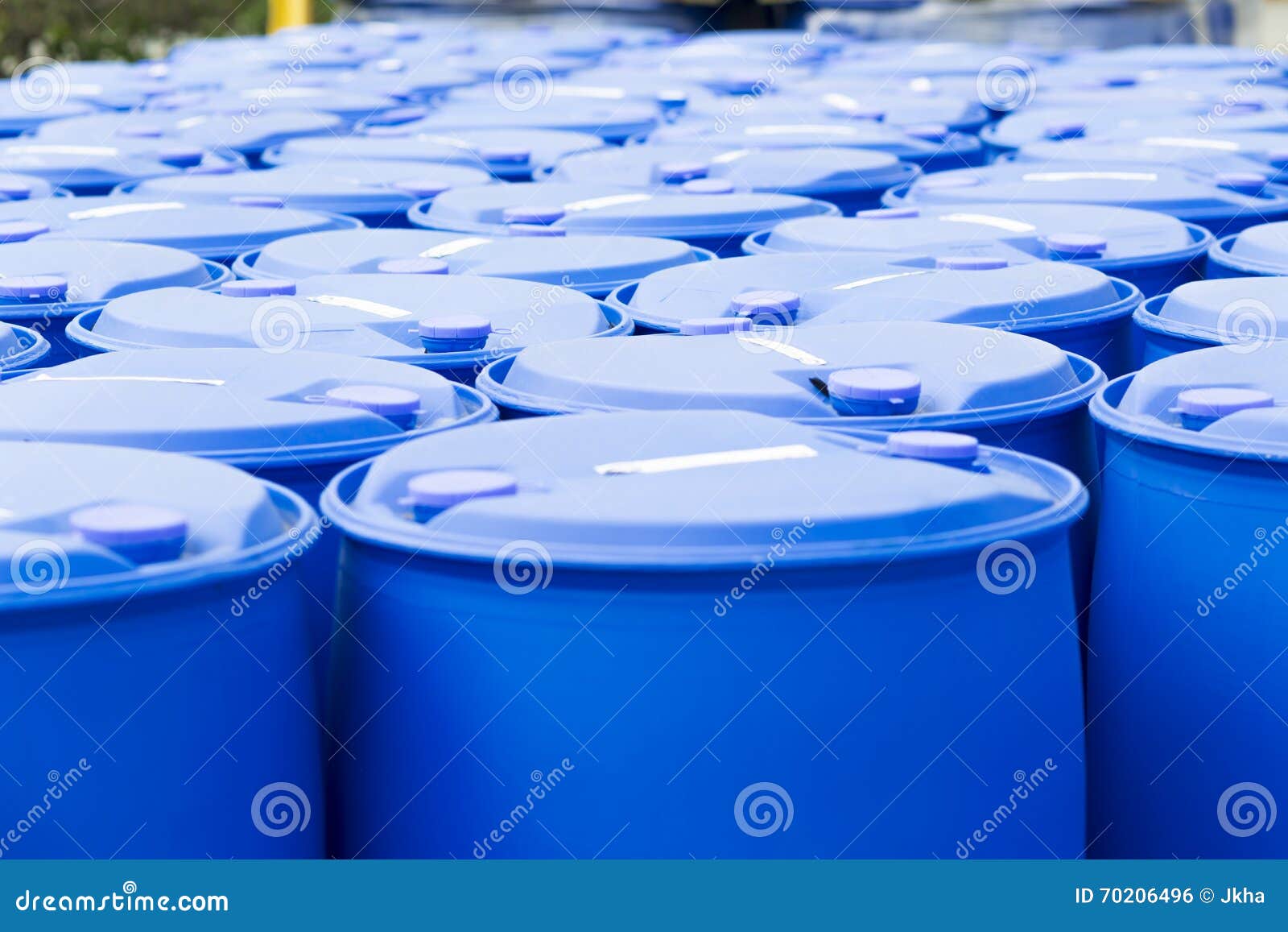 Blue Barrels stock photo. Image of environment, dump - 70206496