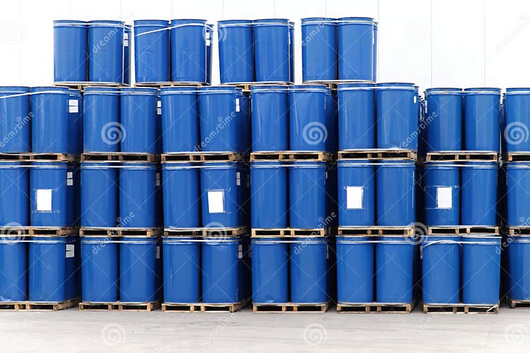 Blue barrels stock image. Image of bunch, drums, storage - 32450965