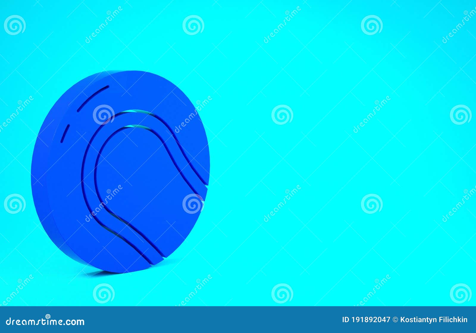 Blue Baseball Ball Icon Isolated on Blue Background. Minimalism Concept ...