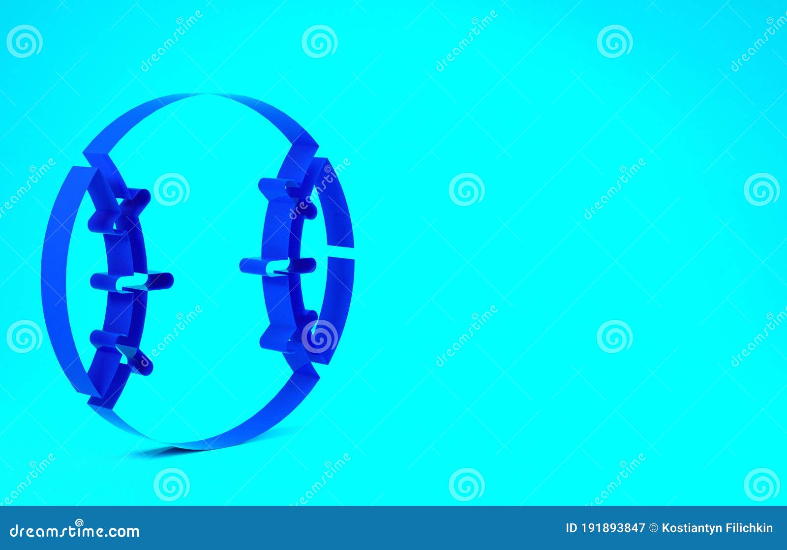 Blue Baseball Ball Icon Isolated on Blue Background. Minimalism Concept ...