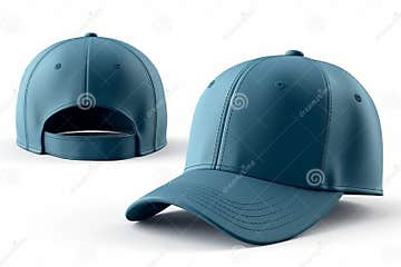 Blue Baseball Cap in Angles View Front and Back. Mockup Baseball Cap ...