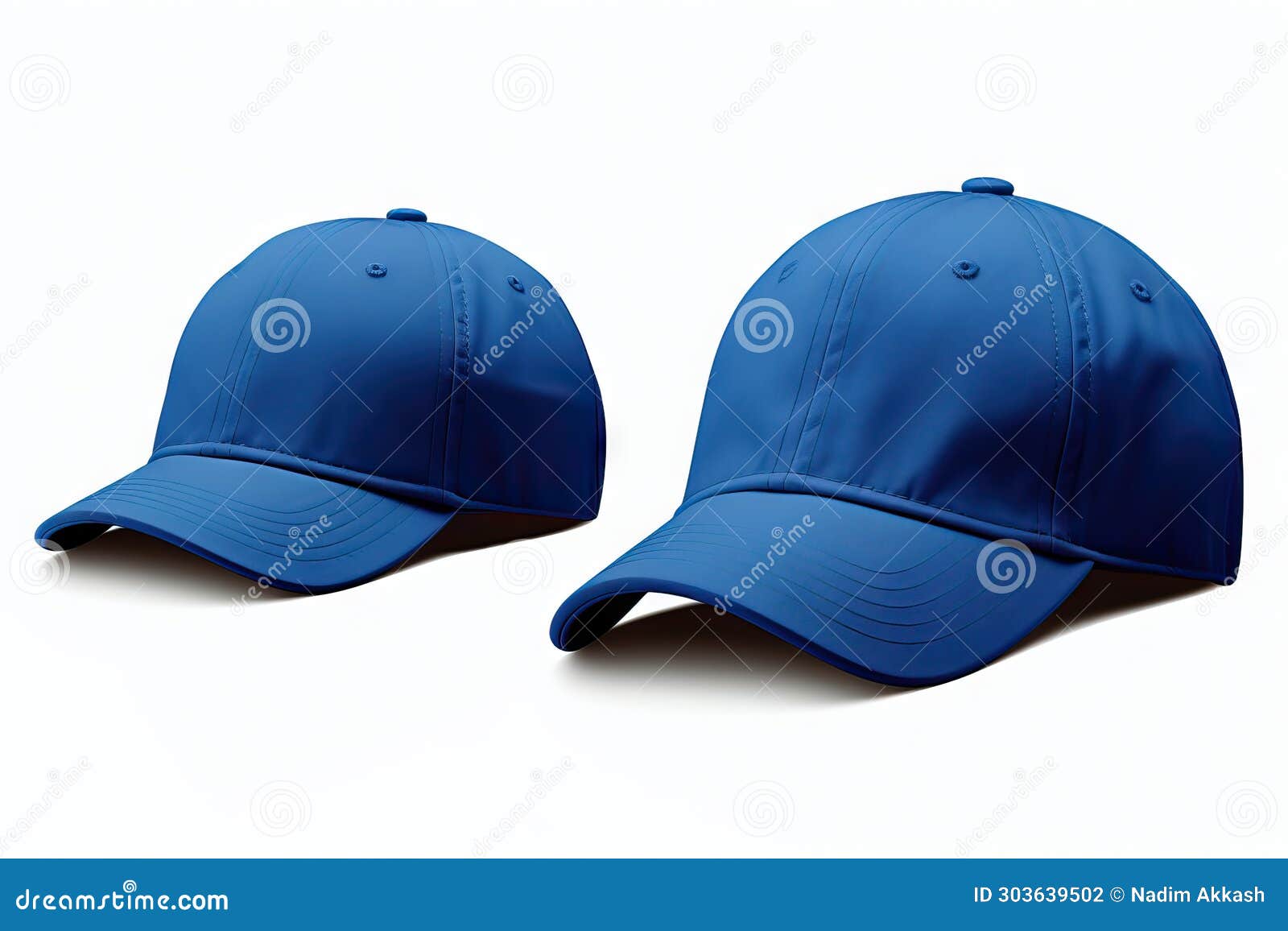 Blue Baseball Cap in Angles View Front and Back. Mockup Baseball Cap ...