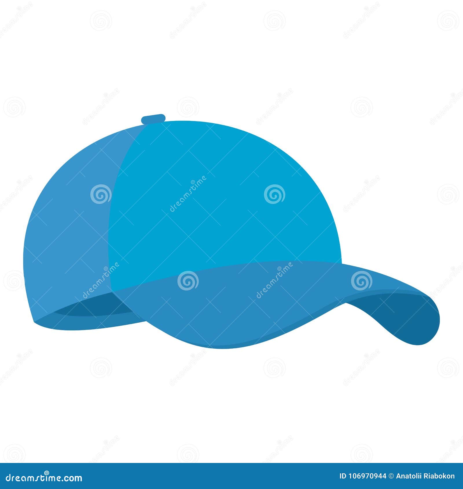 Blue Baseball Cap Icon, Flat Style. Stock Vector - Illustration of ...