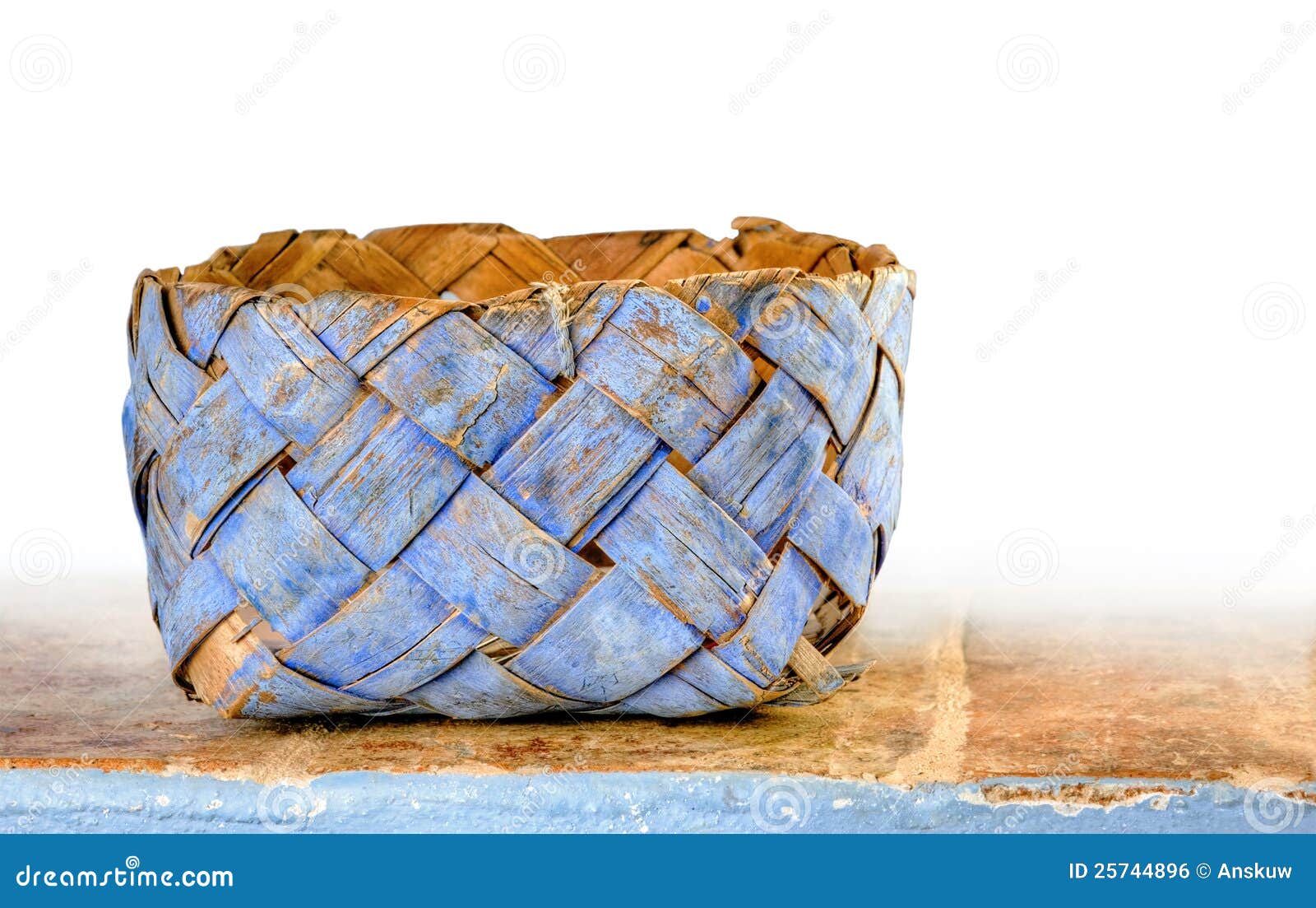 Blue basket on white stock photo. Image of grunge, space - 25744896