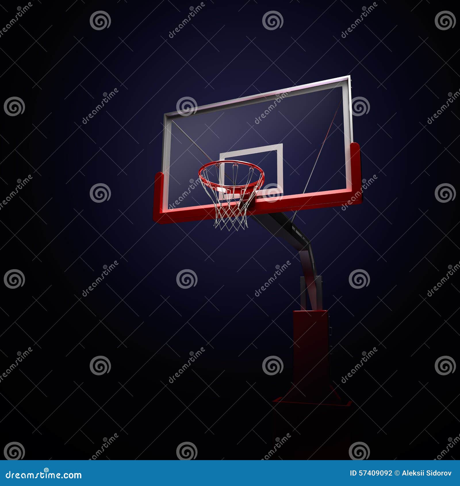 Blue Basketball Houp in Light Shine. Stock Illustration - Illustration ...