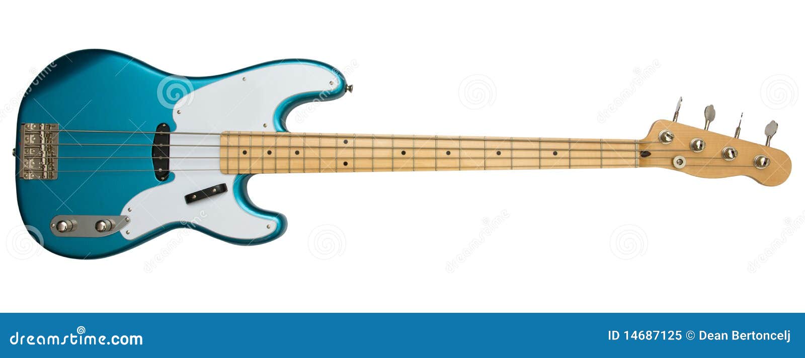 Blue bass guitar stock image. Image of isolated, electric - 14687125