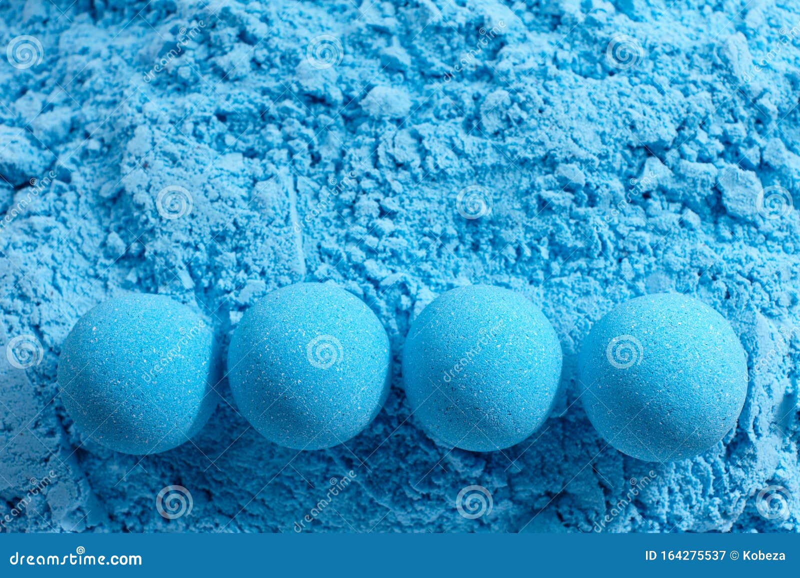 Blue Bath Bombs on Dry Mixture Background Stock Image - Image of making ...