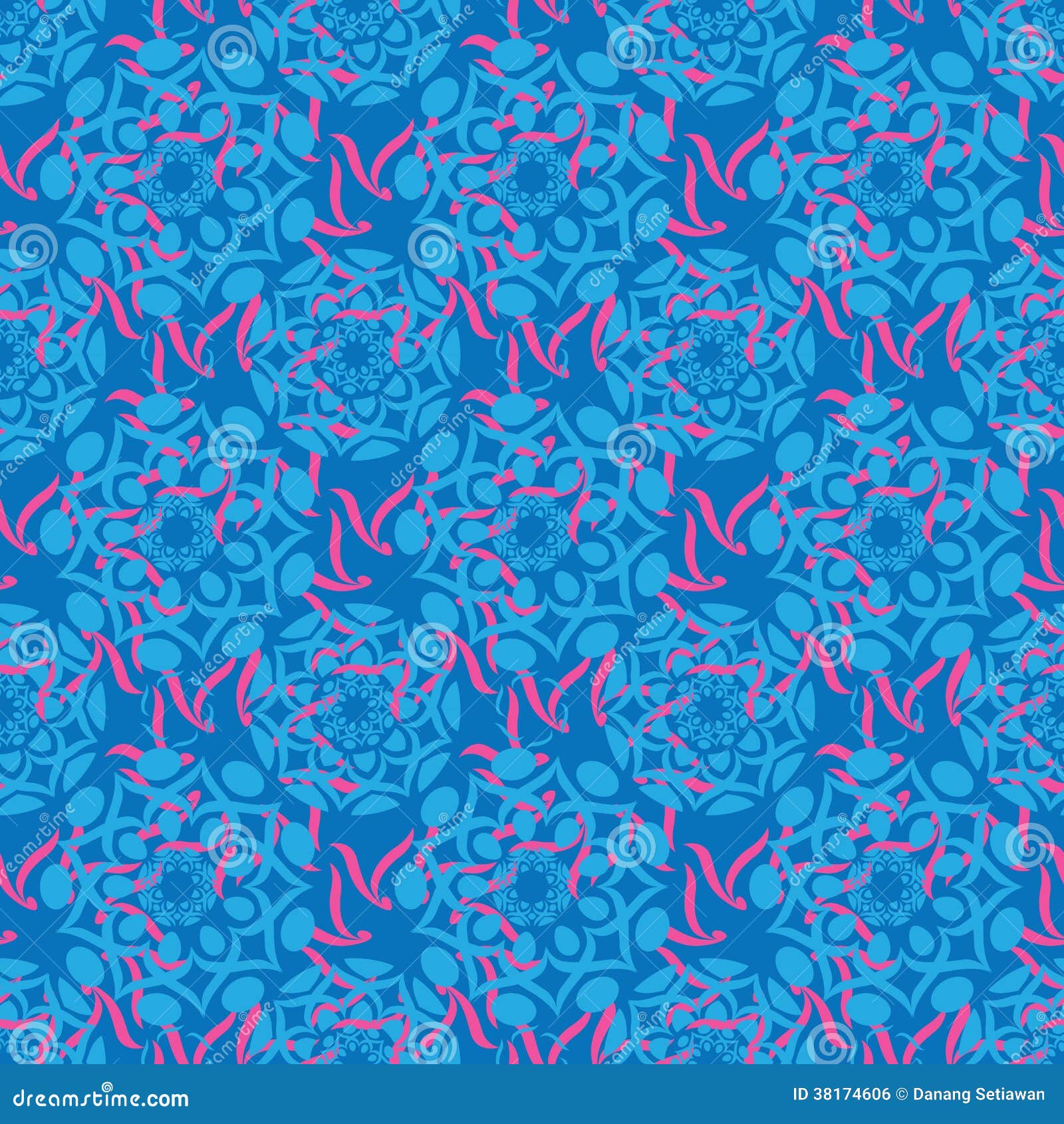 Blue Batik Megamendung Vector Pattern Stock Photography | CartoonDealer ...