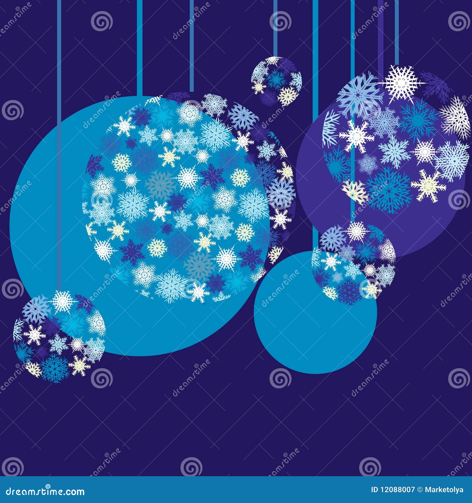 Blue baubles stock vector. Illustration of falling, bright - 12088007