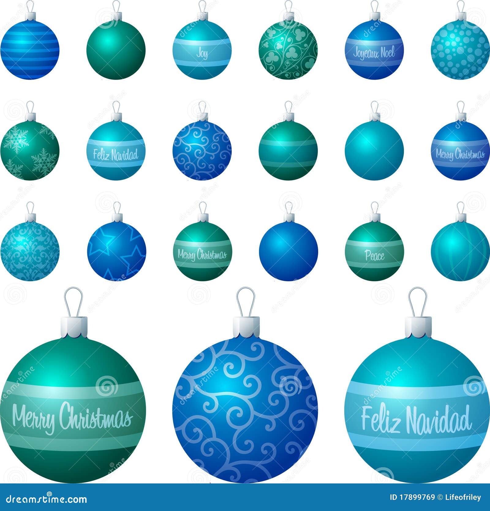 Blue Baubles stock vector. Illustration of navidad, graphic - 17899769