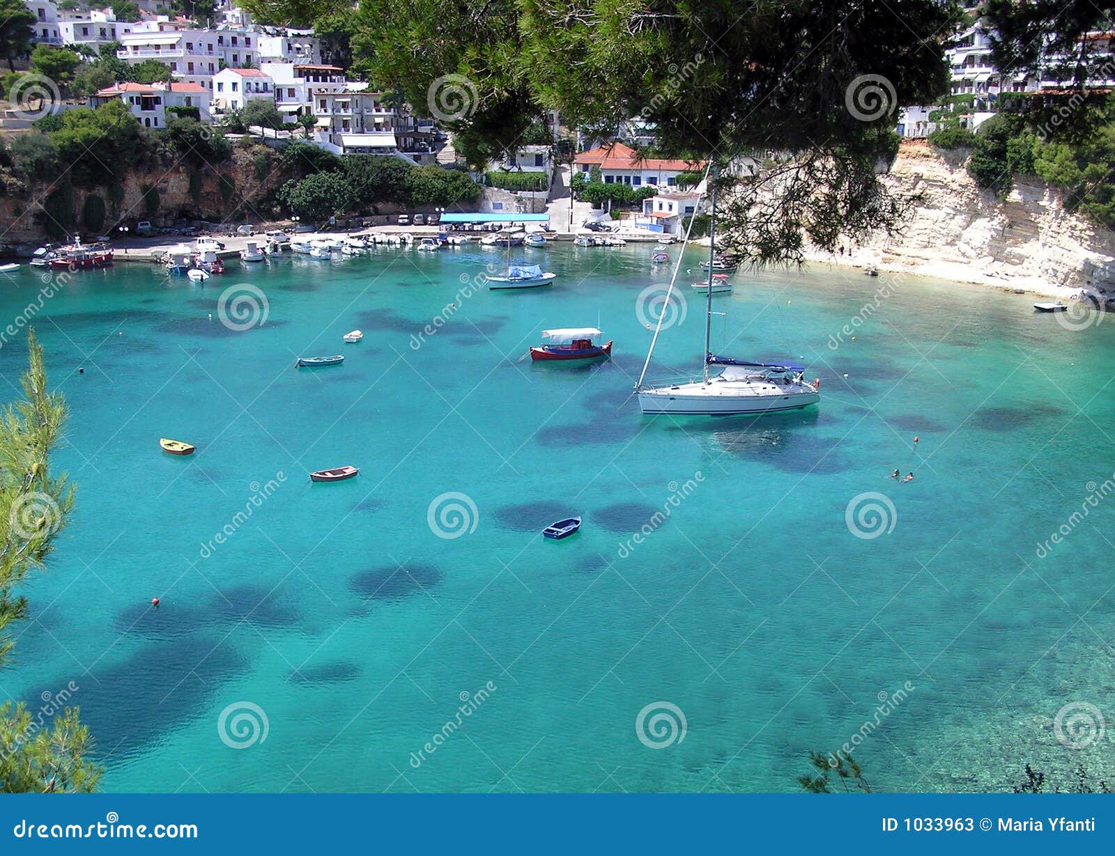 Blue bay stock image. Image of dock, ocean, yacht, ships - 1033963