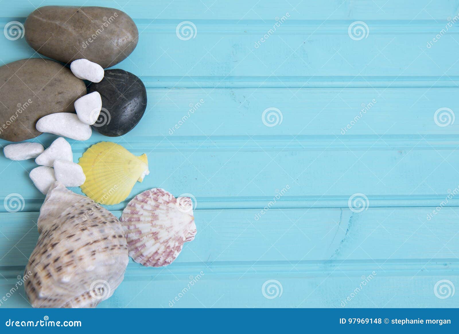 Blue Beach Background Image of Light and Dark Pebbles and Multi Colour ...