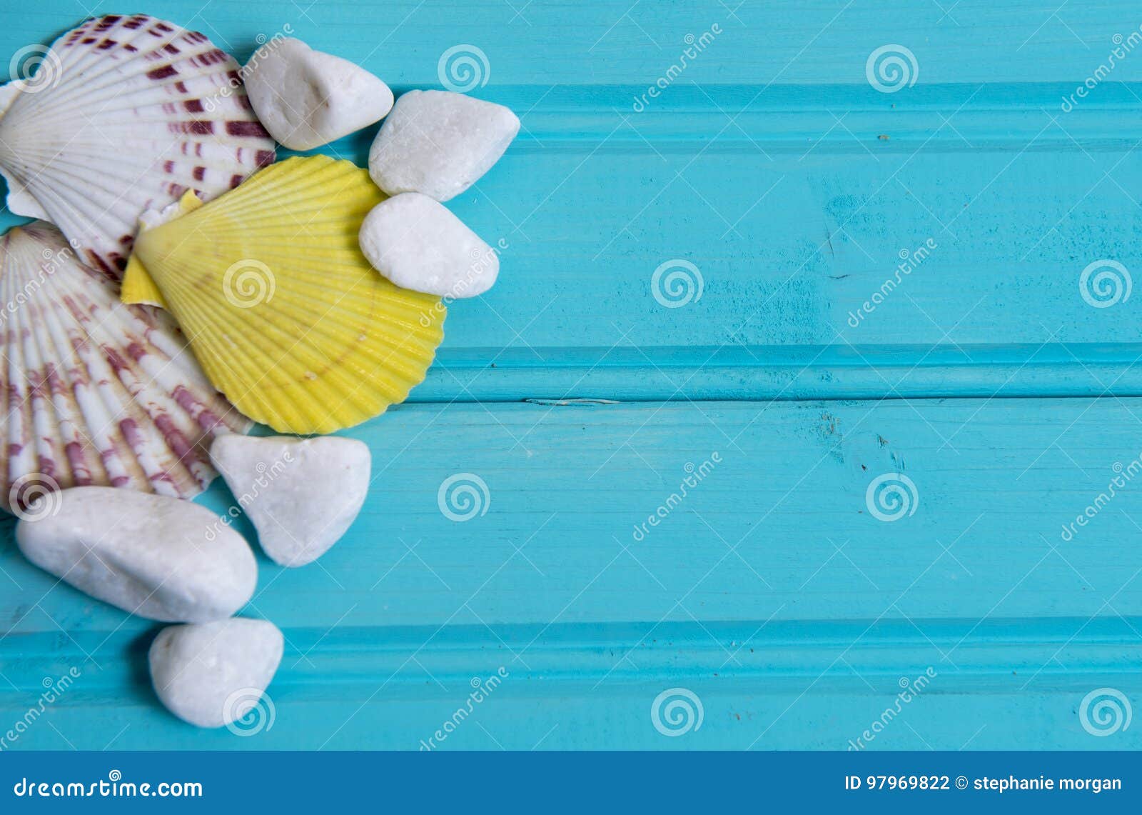 Blue Beach Background Image with a Variety of Pretty Multi Colour ...