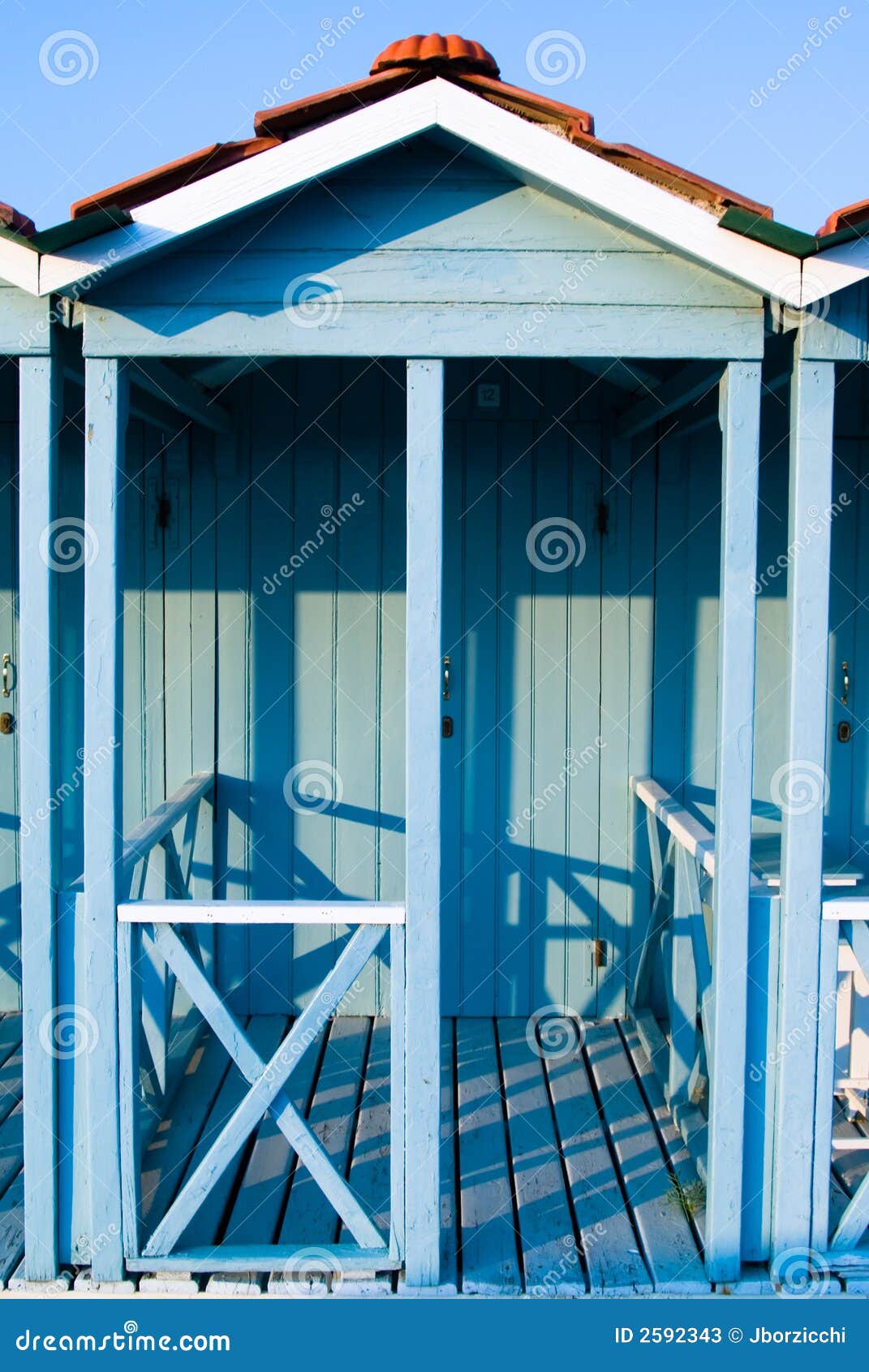 Blue beach cabin stock image. Image of summer, lifestyle - 2592343