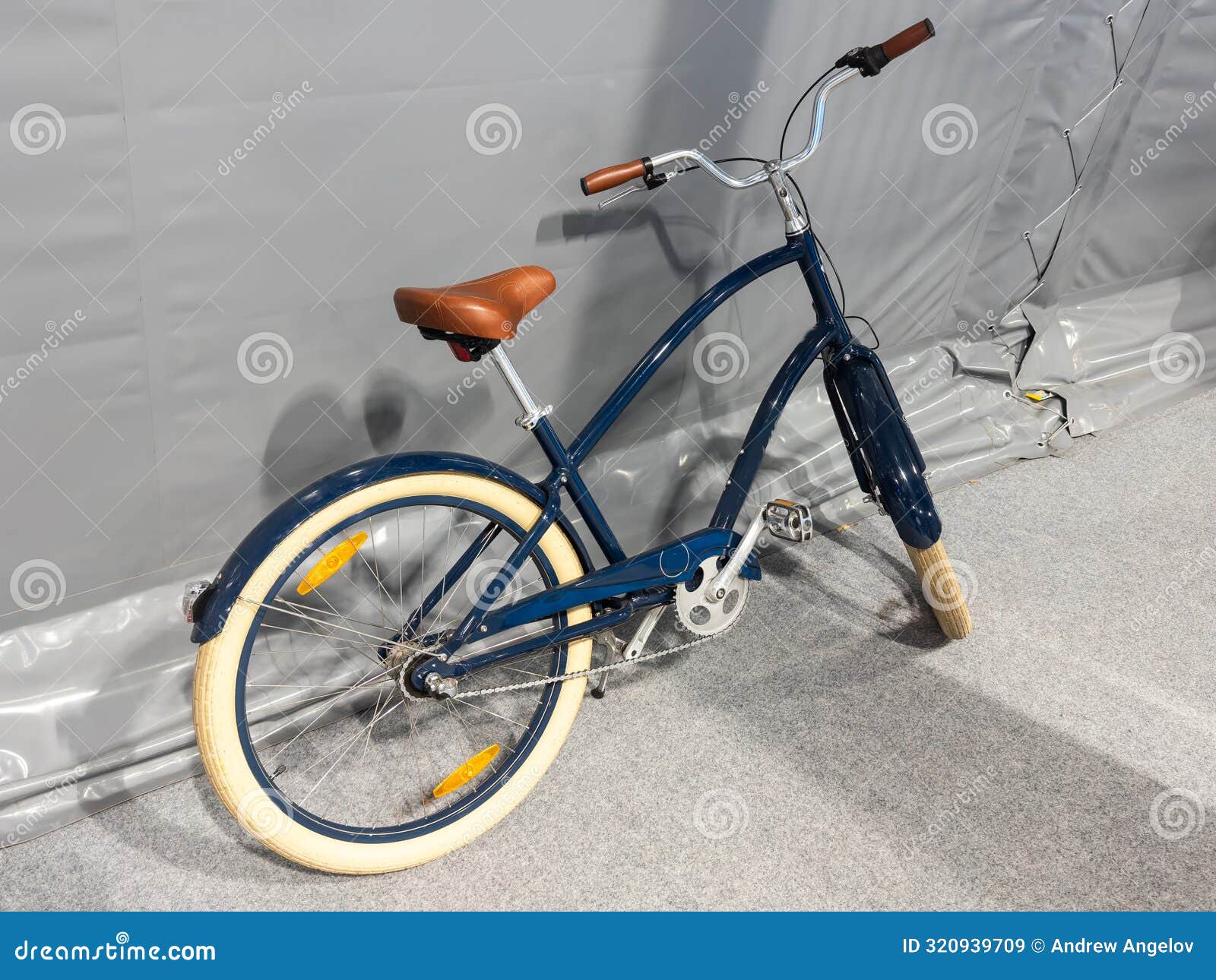 Blue Beach Cruiser Isolated on White, Side View Stock Image - Image of ...