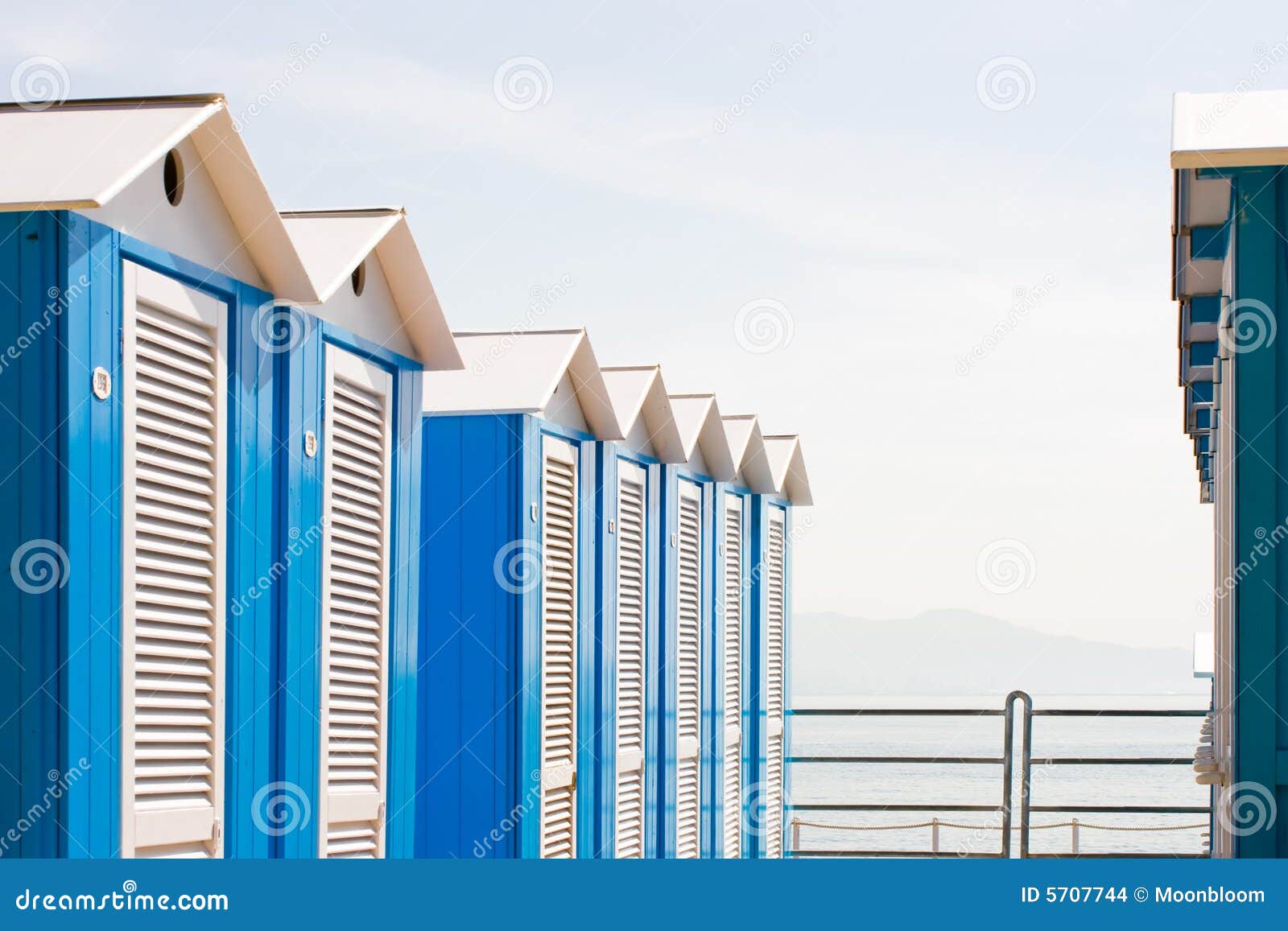 Blue Beach Huts stock photo. Image of azzurra, seasons - 5707744