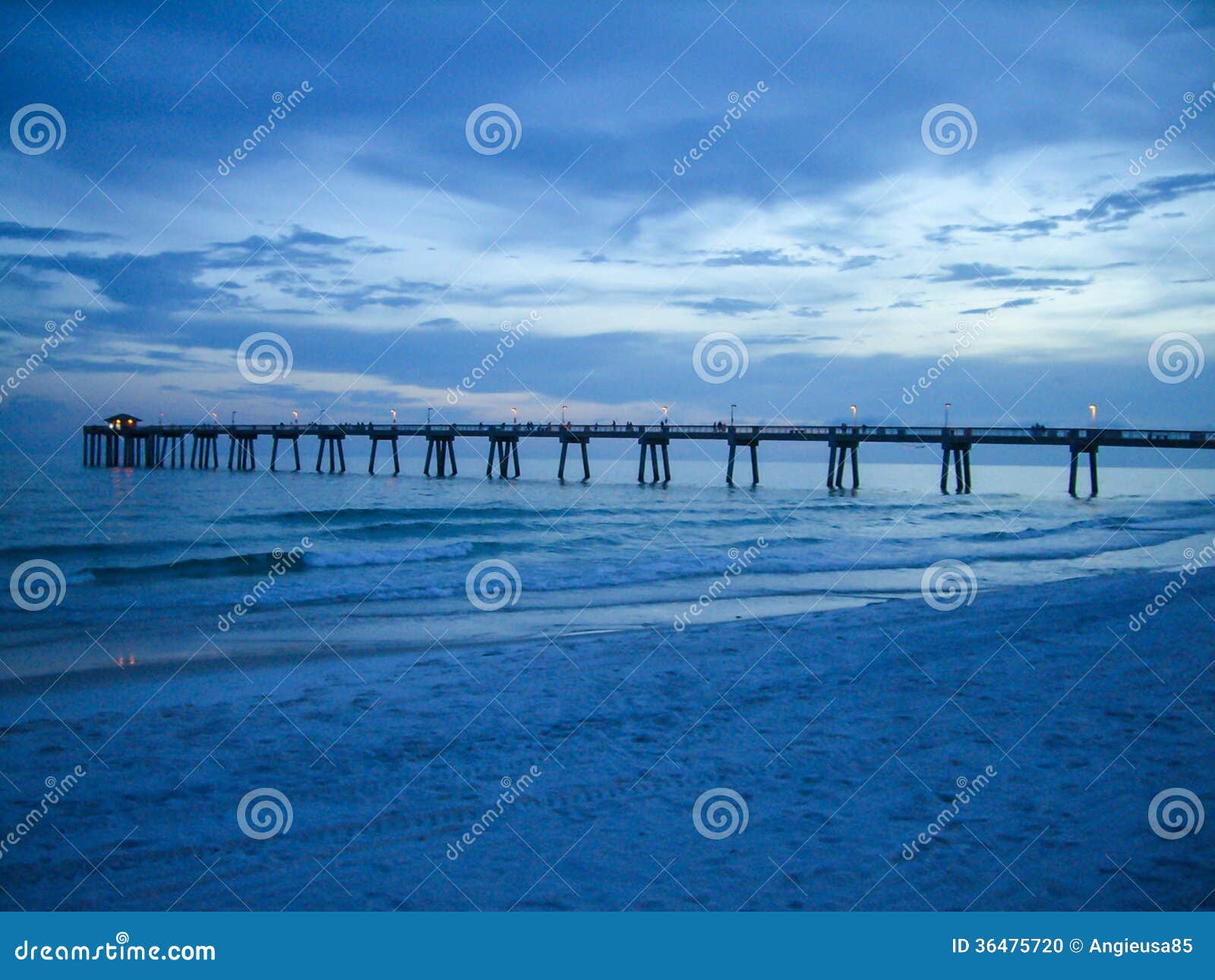 Blue Beach Sunset stock photo. Image of sunset, waves - 36475720