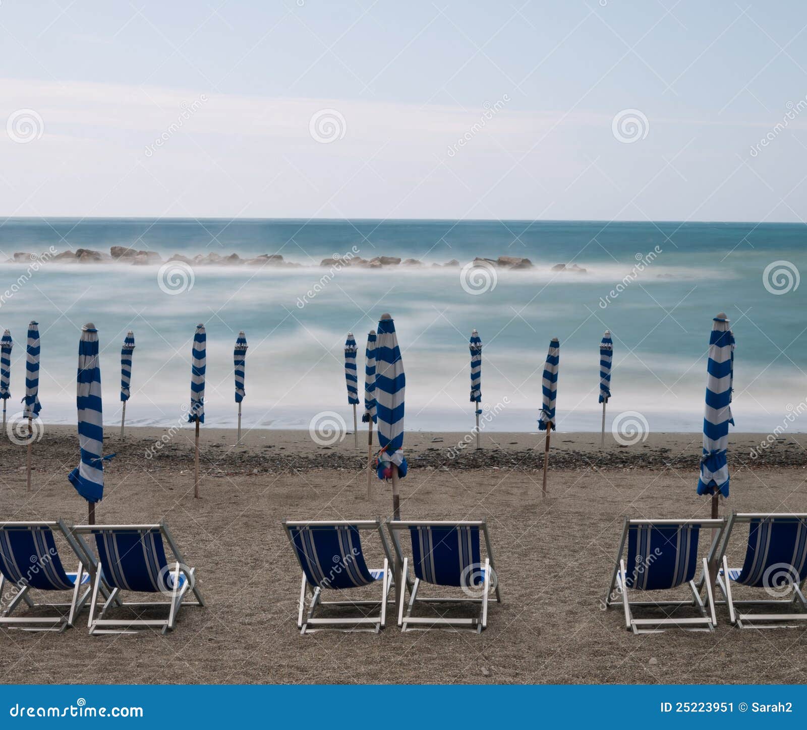 Blue Beach - Windy Scene, Long Exposure Stock Image - Image of seascape ...