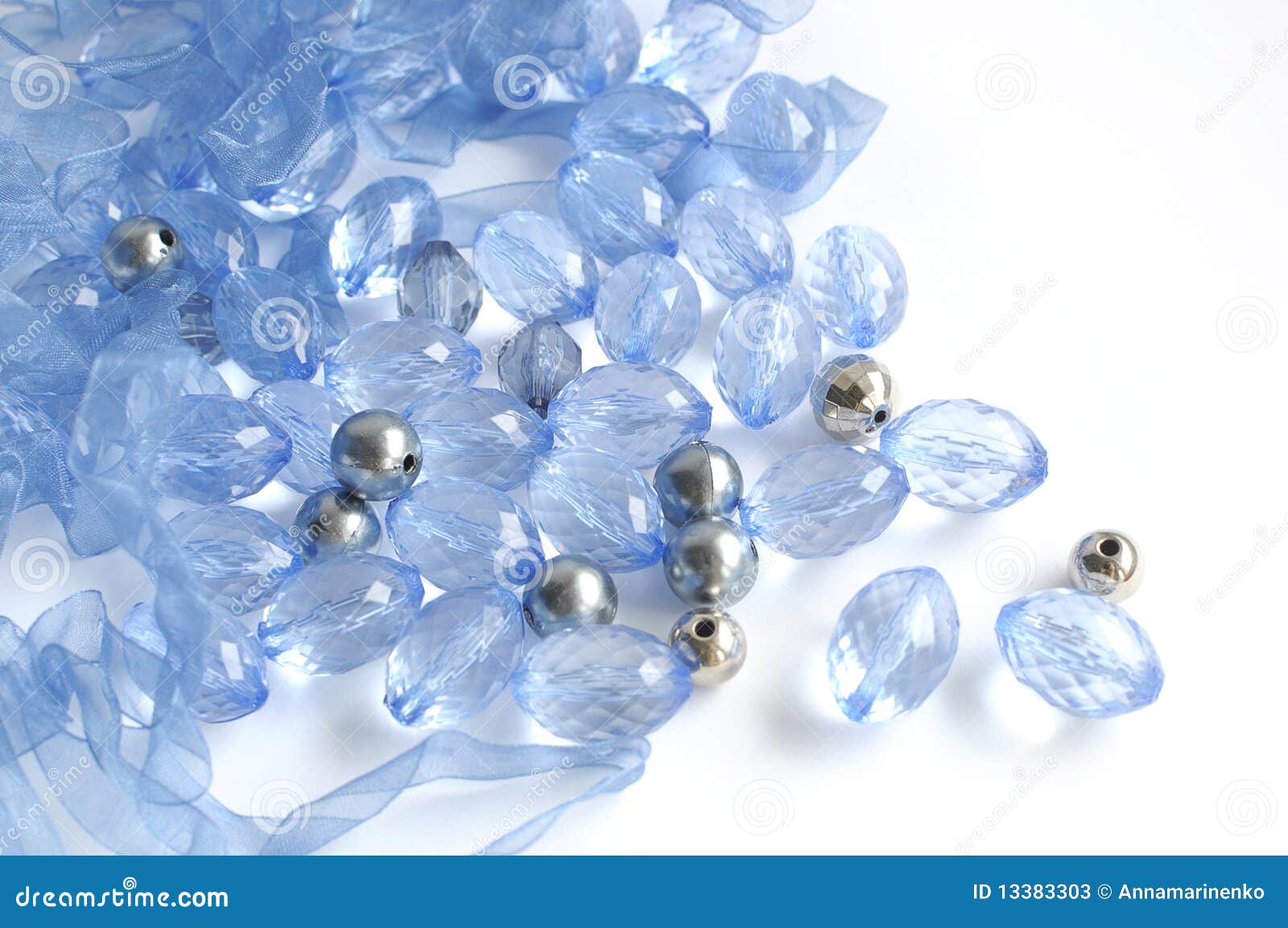 Blue beads stock image. Image of glamour, jewel, bead - 13383303