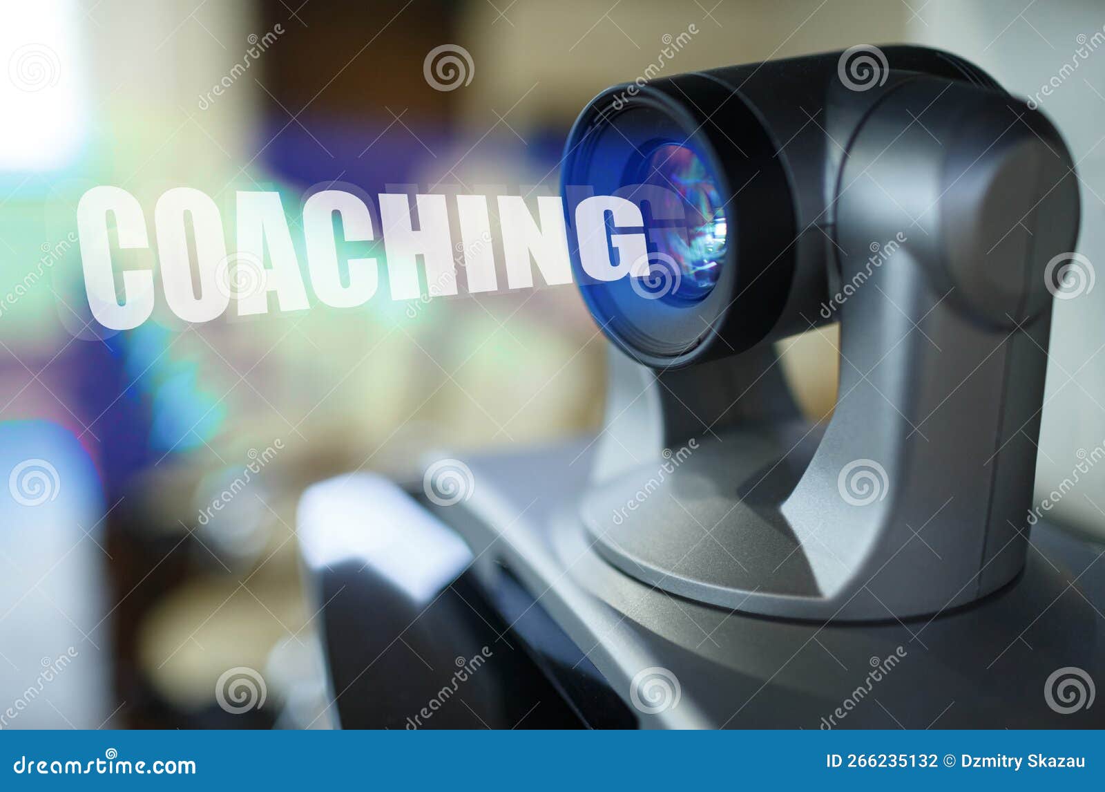 A Blue Beam Glows from the Projector Inside Which is the Inscription ...