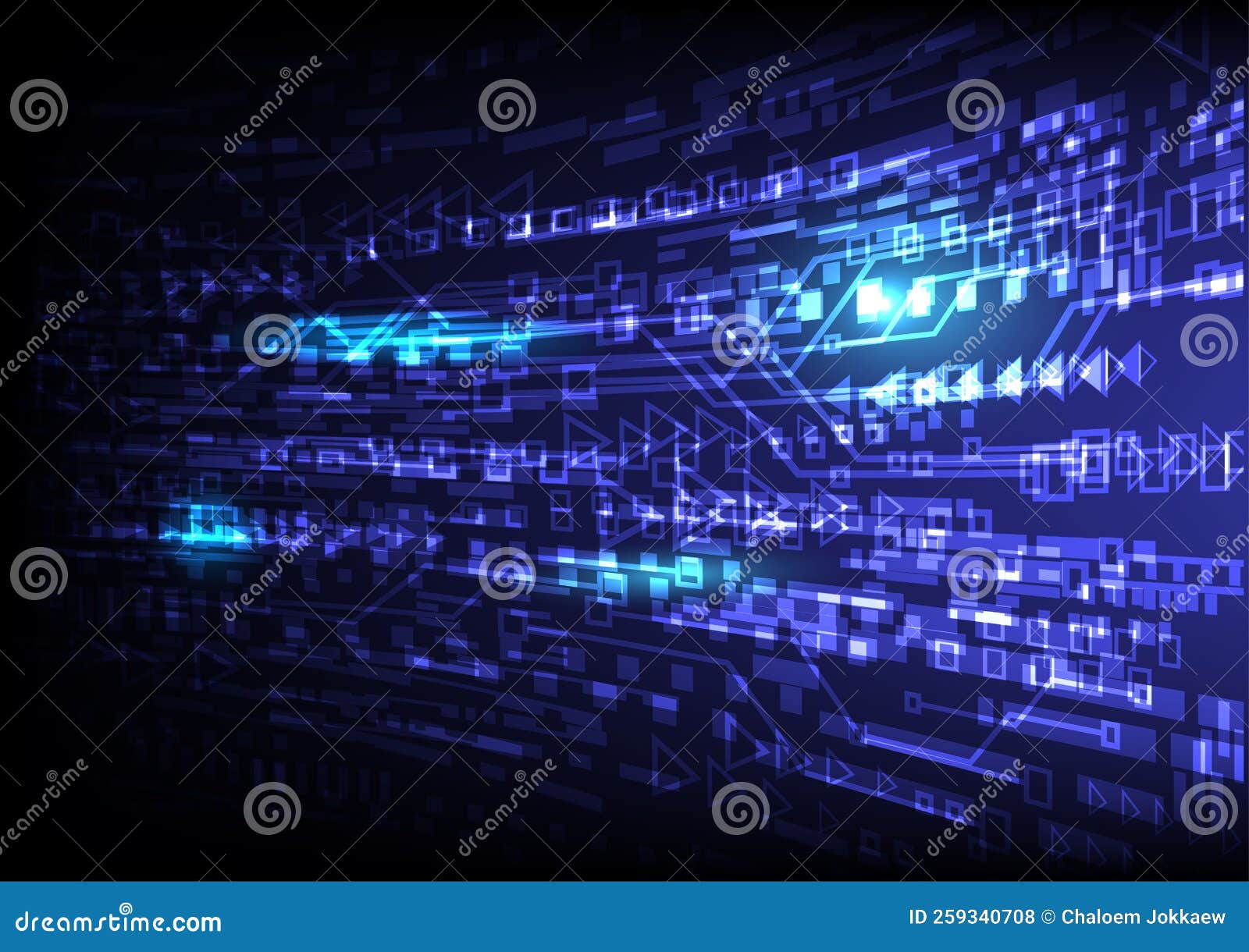 A Blue Beam of Light Runs through the Network. Stock Vector ...