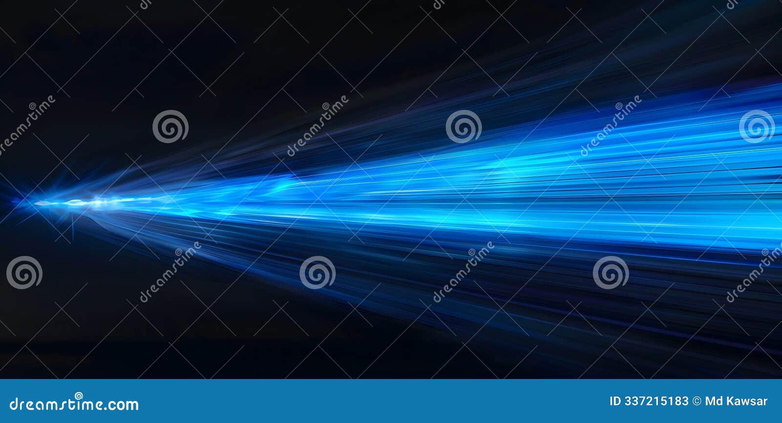 Abstract Blue Light Beam on Black Background Stock Illustration ...