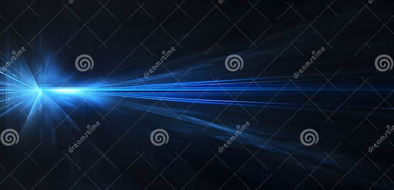 Abstract Blue Light Beam on Black Background Stock Illustration ...