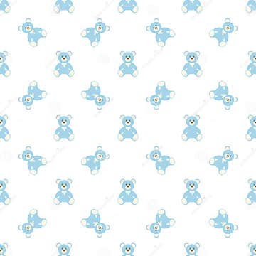 Blue bear pattern stock vector. Illustration of childhood - 75101014