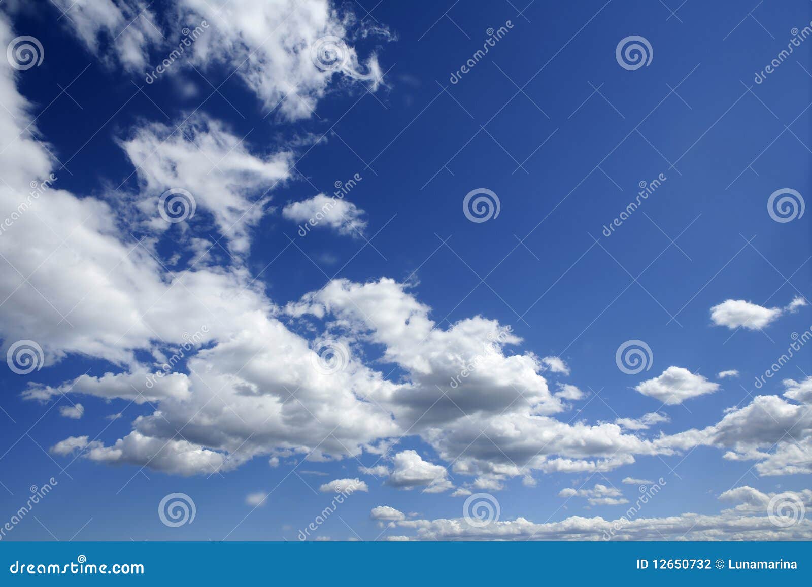 Blue Beautiful Sky with White Clouds in Sunny Day Stock Photo - Image ...