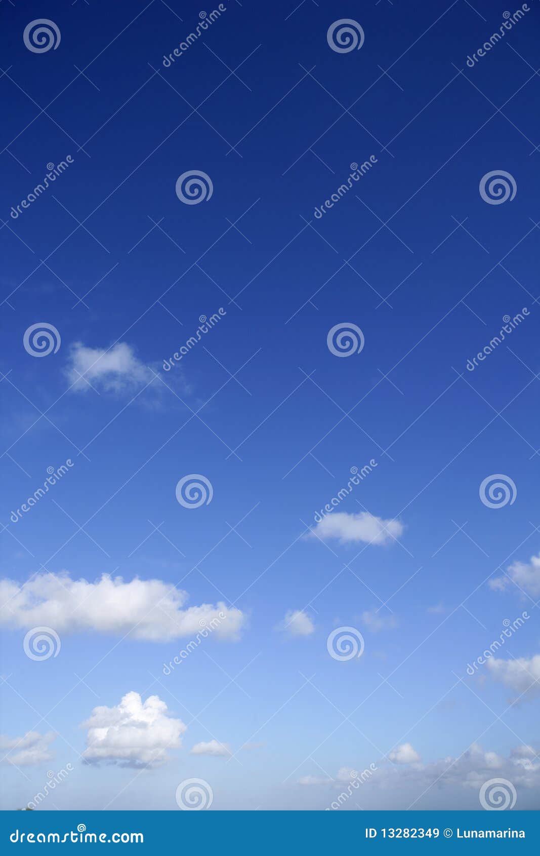 Blue Beautiful Sky with White Clouds View in Sunny Stock Image - Image ...